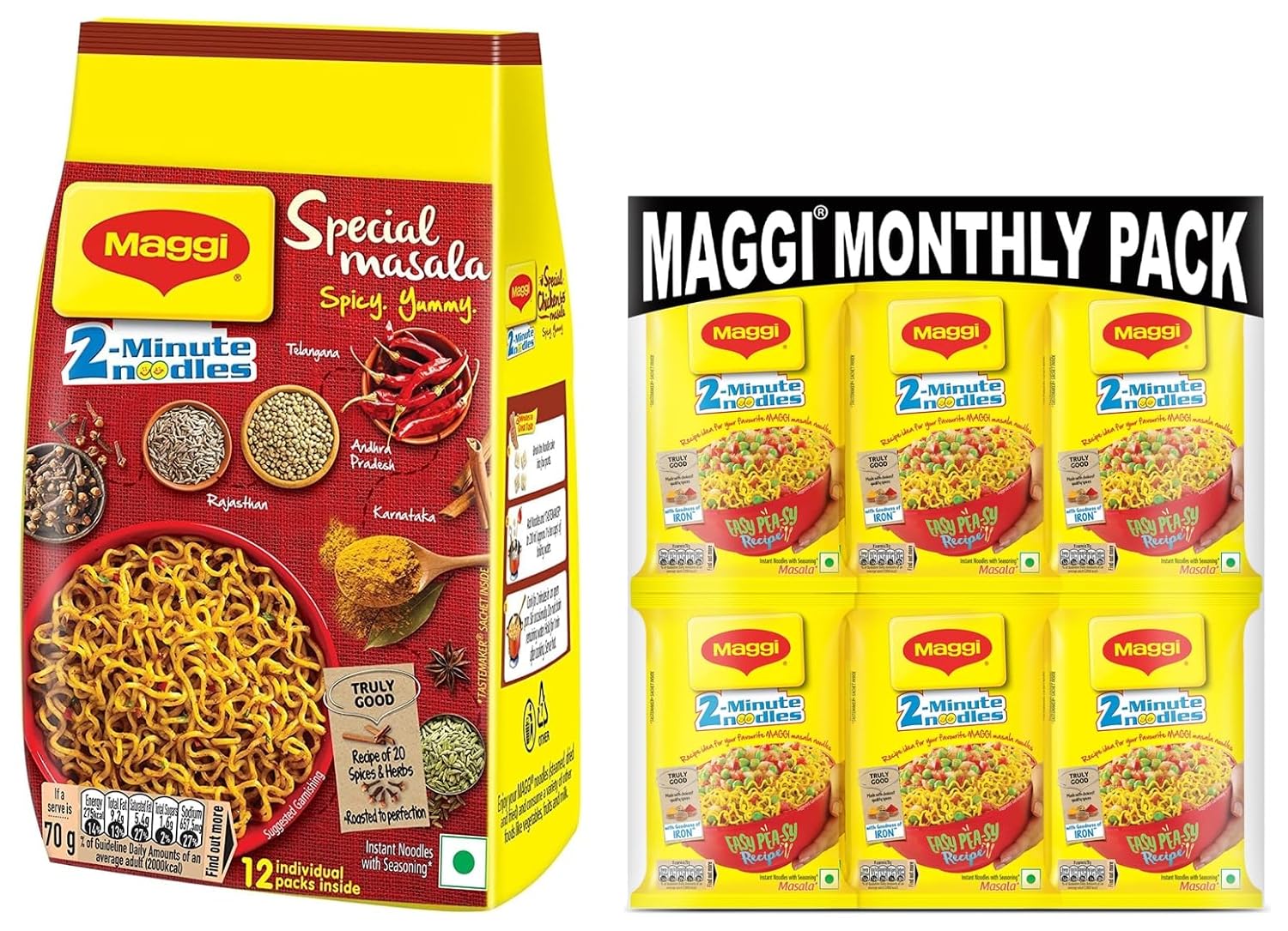 Maggi and Maggi Masala Instant test bundle : Amazon.in: Grocery ...