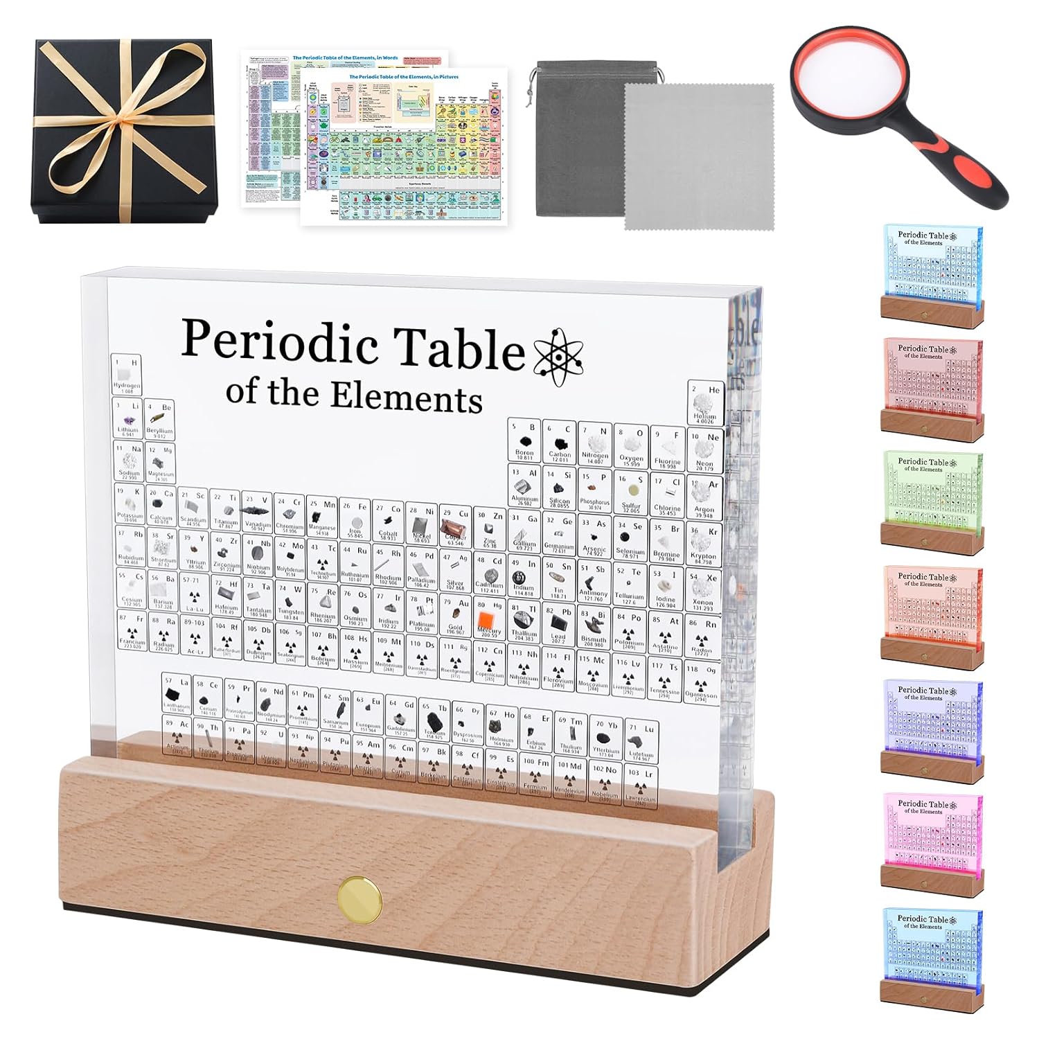 Amazon.com: Bilomiy Periodic Table with 83 Real Elements Sample Inside ...