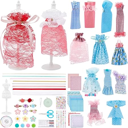 FREEBLOSS Girl's Fashion Design Kits Clothes Designer Sewing Kit for ...