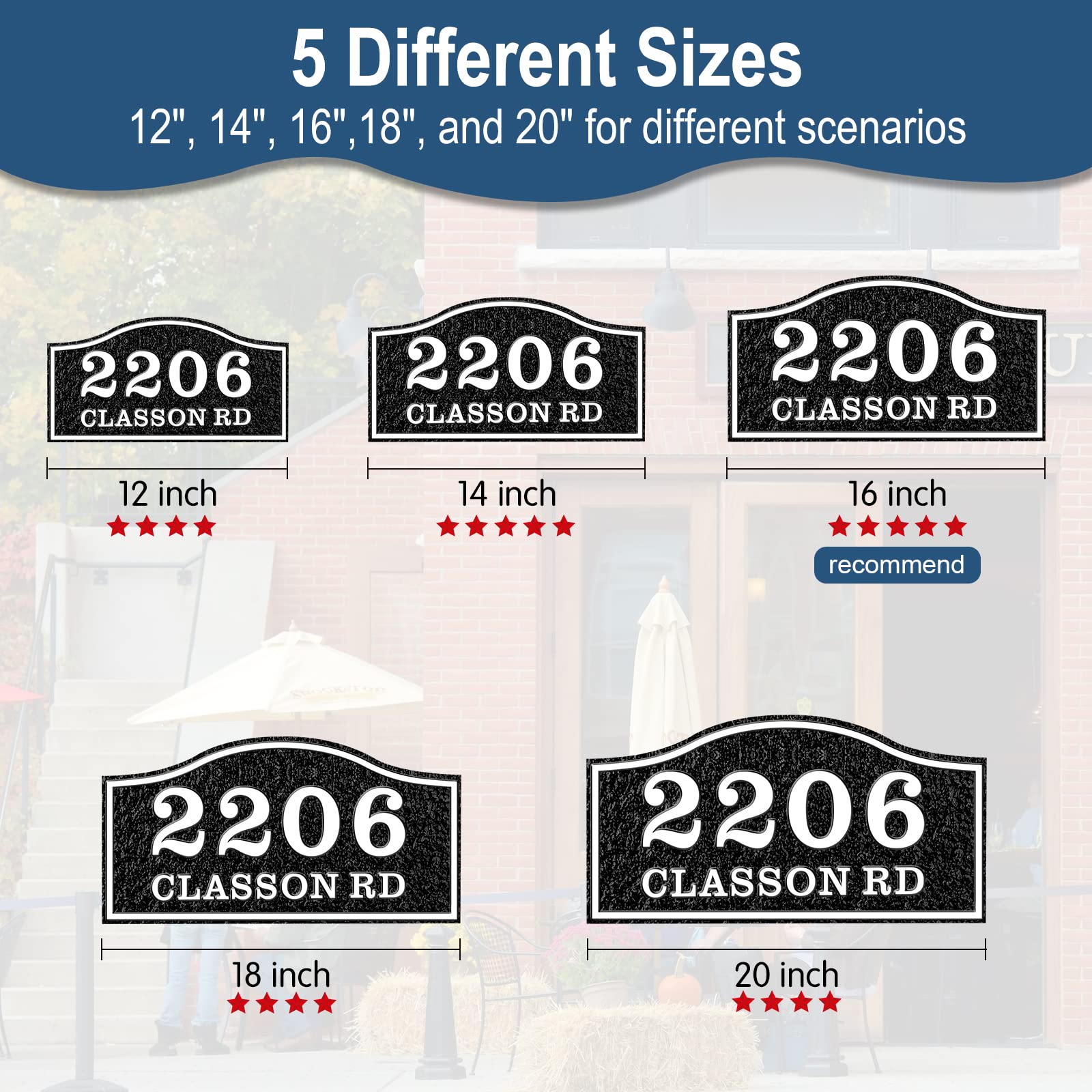 Snapklik.com : COQOFA Personalized Cast House Address Plaque Custom House Number Sign Address ...