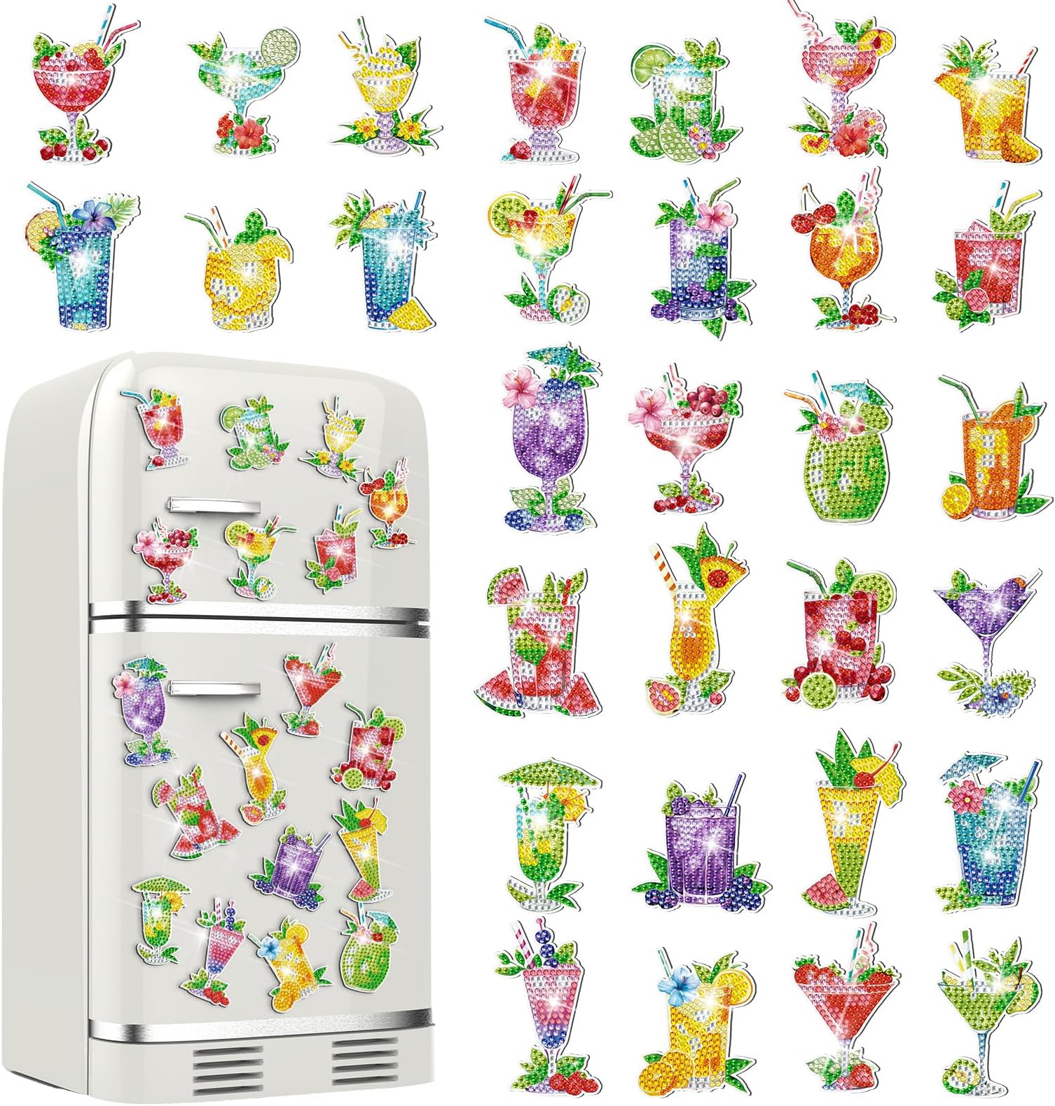 Amazon.com: Garfunkel 30 Pcs Diamond Art Refrigerator Magnets Cupcake ...