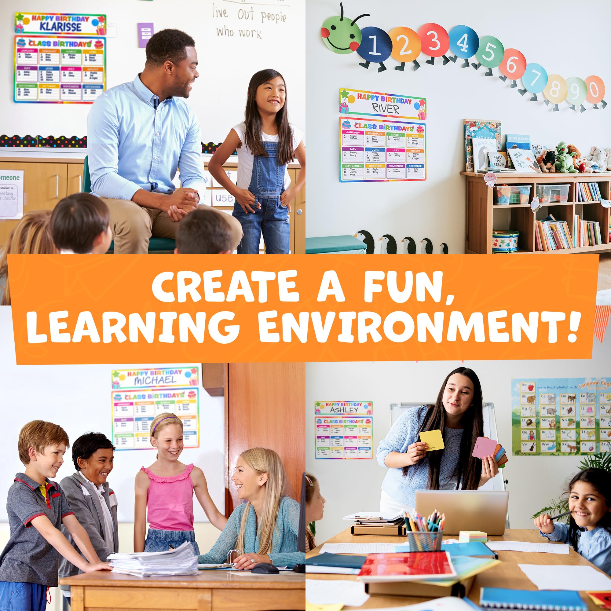 Snapklik.com : Birthday Poster For Classroom 2pc - Back To School ...