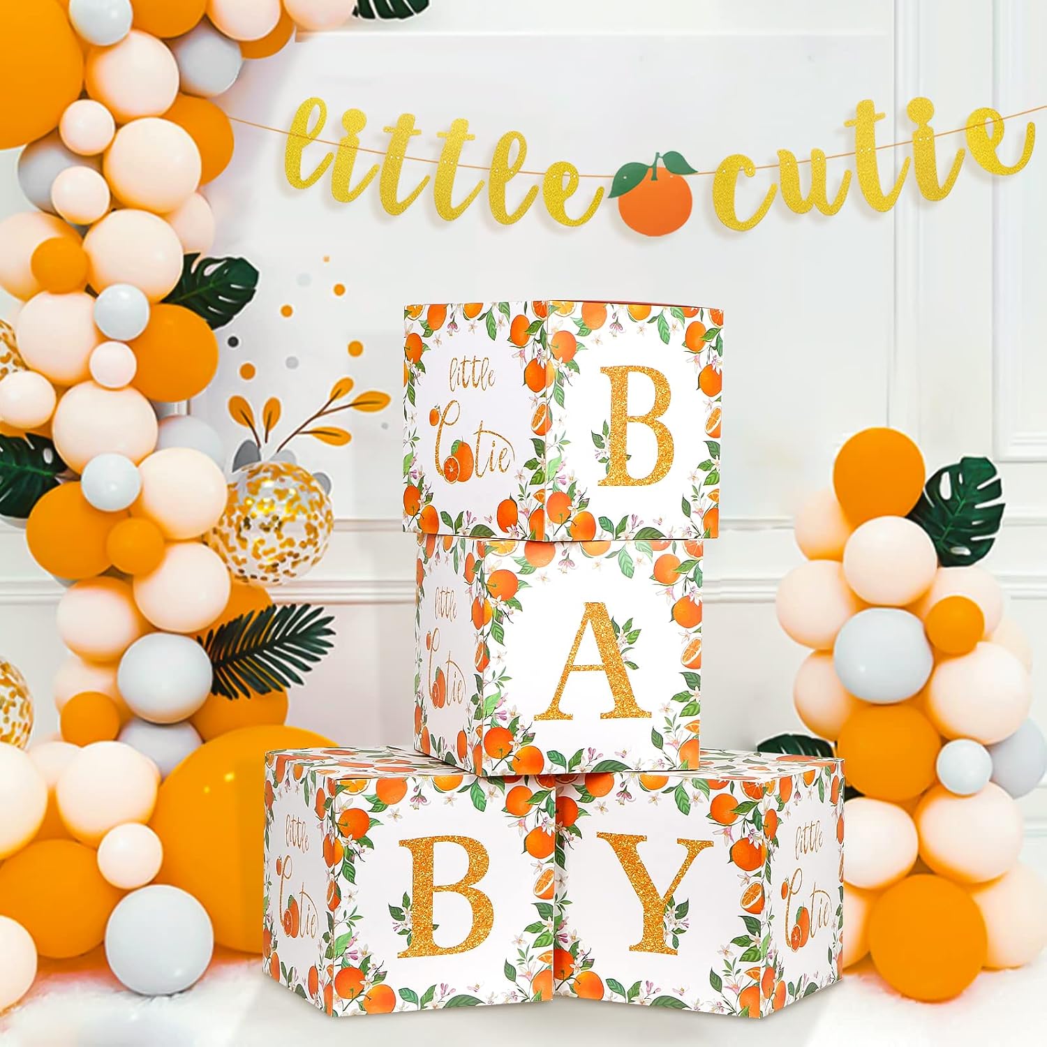 Amazon.com: Little Cutie Baby Shower Decorations - Baby Boxes with ...