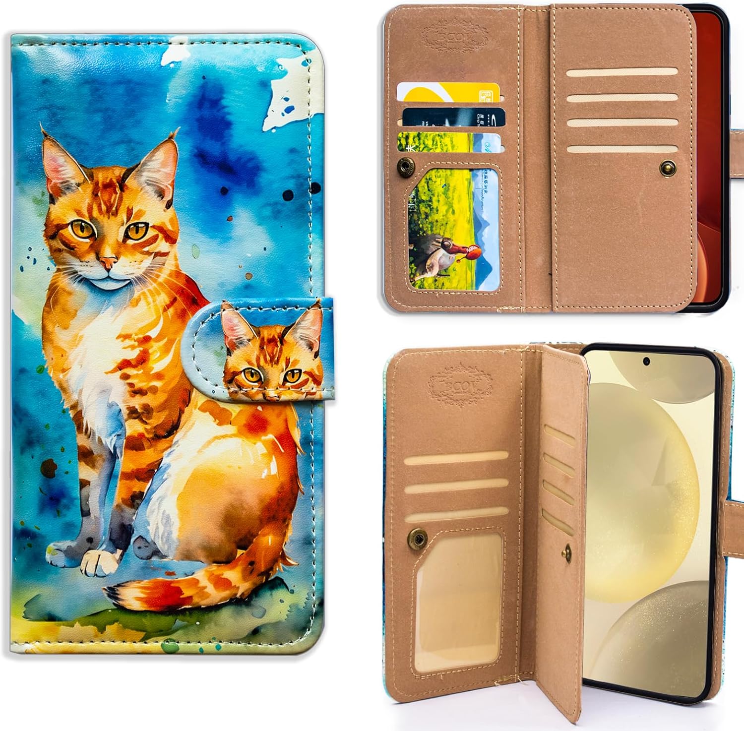 Amazon.com: Bcov Case for Samsung Galaxy S25 Ultra,Brown Cat Painting ...