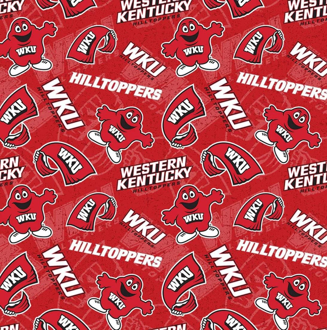 Amazon.com: Western Kentucky University Cotton Fabric by Sykel-Licensed ...