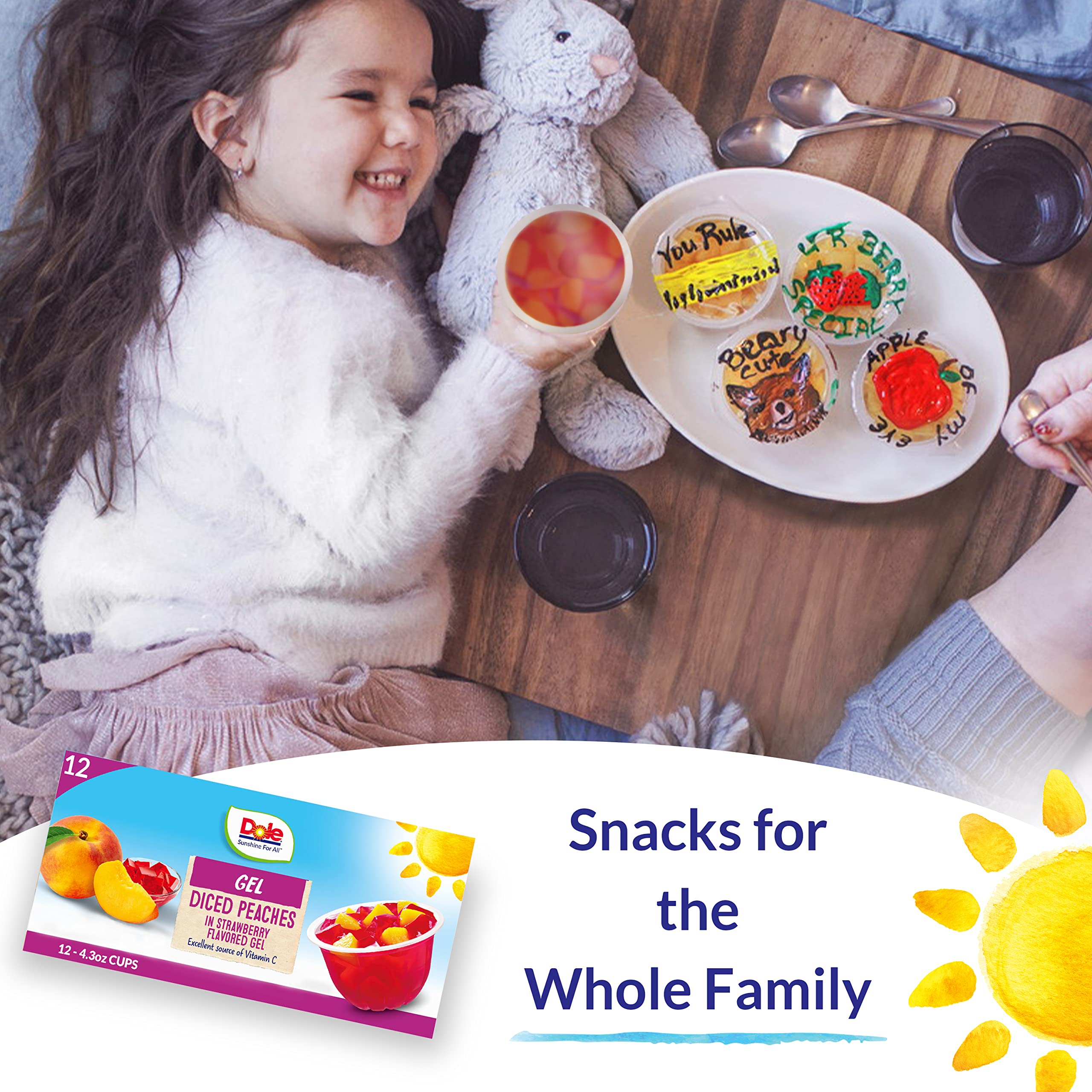 Snapklik.com : Dole Fruit Bowls Peaches In Strawberry Flavored Gel Snacks
