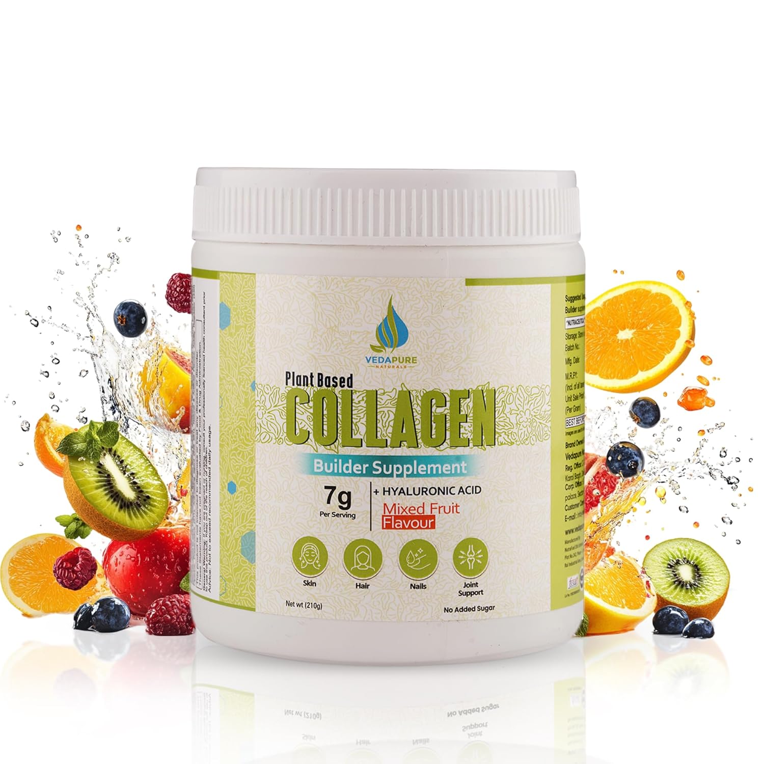 VEDAPURE Plant Based Skin Collagen Powder Builder Supplement Mixed ...