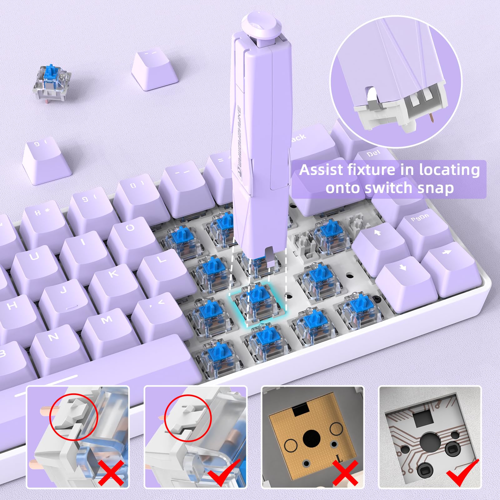 Snapklik.com : MAMBASNAKE 2-in-1 Keycap Switch Puller, 304 Stainless Steel Key Removal Tool For ...