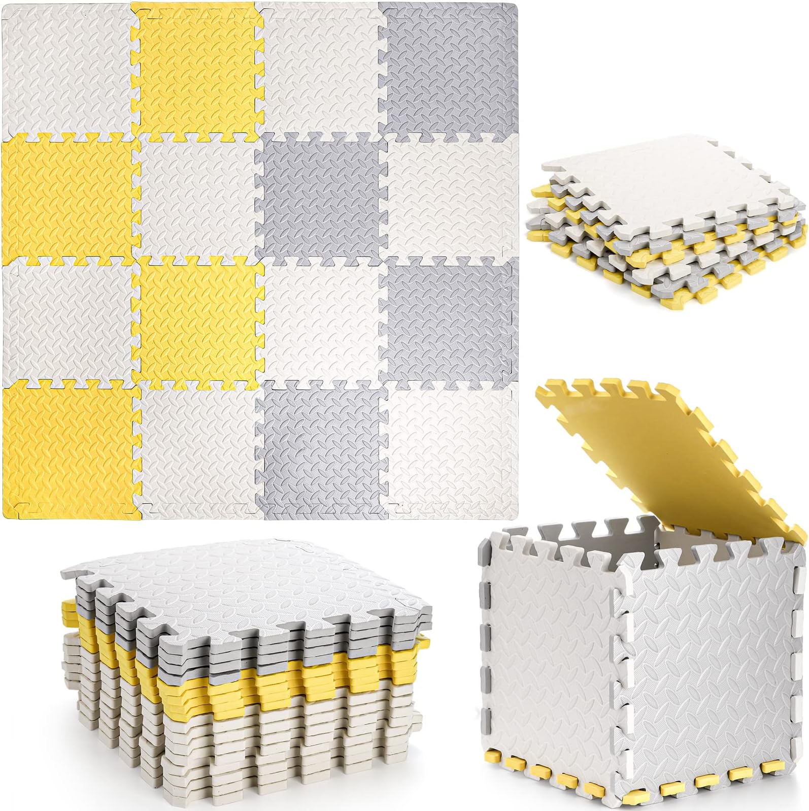 Amazon.com: Tebery 16 Pieces Nonslip Interlocking Foam Tiles Puzzle ...