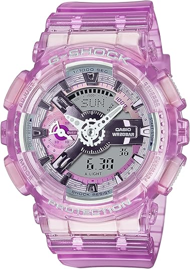 Amazon.com: G-Shock Casio GMAS110VW-4A Translucent Skeleton Pink Analog ...
