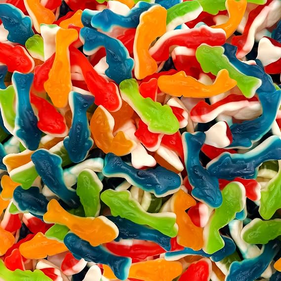 Amazon.com : Gummy Sharks Candy Mix | 2 Pound Bag | Assorted Fruit ...