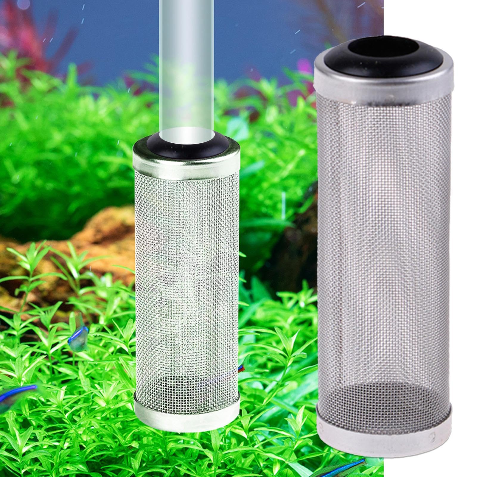 Aquarium Intake Protector 2 Pcs Stainless Steel Aquarium Filter Intake ...
