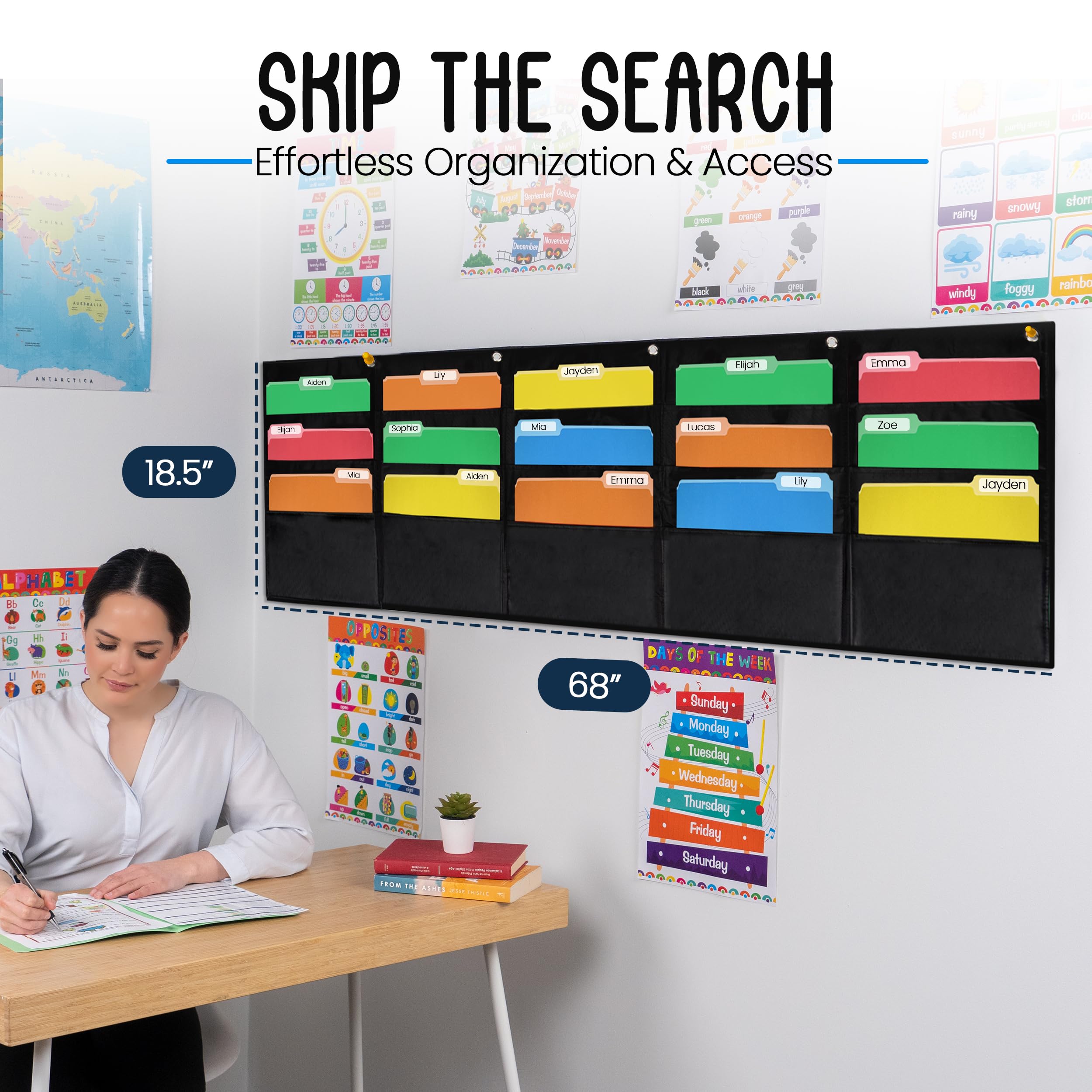 Snapklik.com : Essex Wares - 15 Pocket Horizontal File Hanging Paper ...