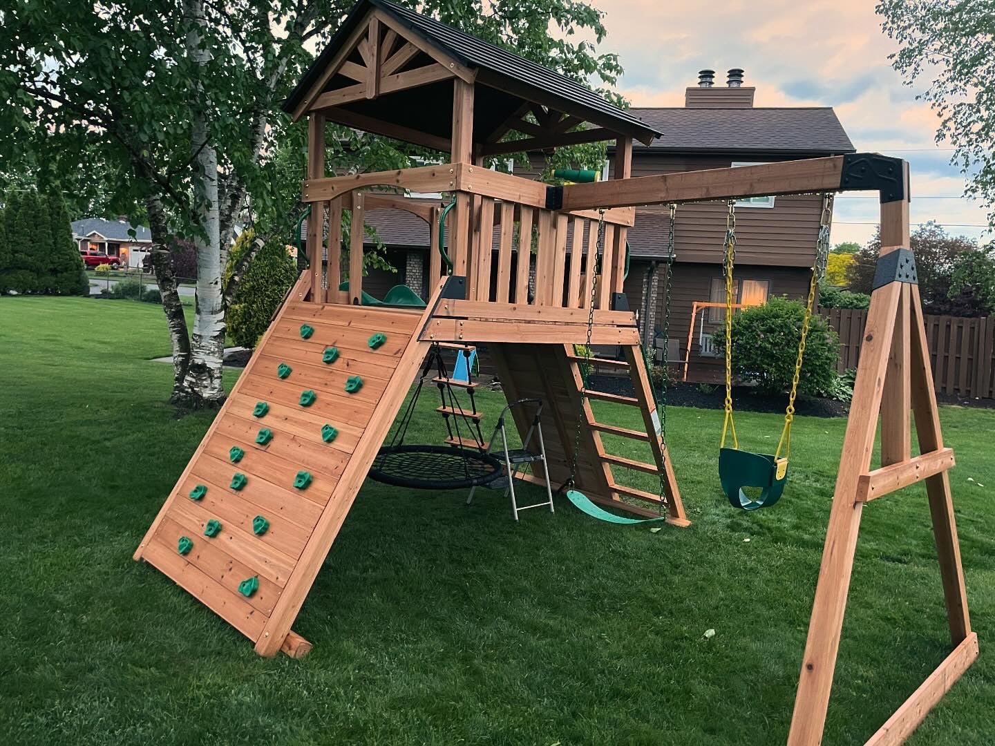 $64/mo - Finance Backyard Discovery Endeavor Cedar Wood Swing Set with ...