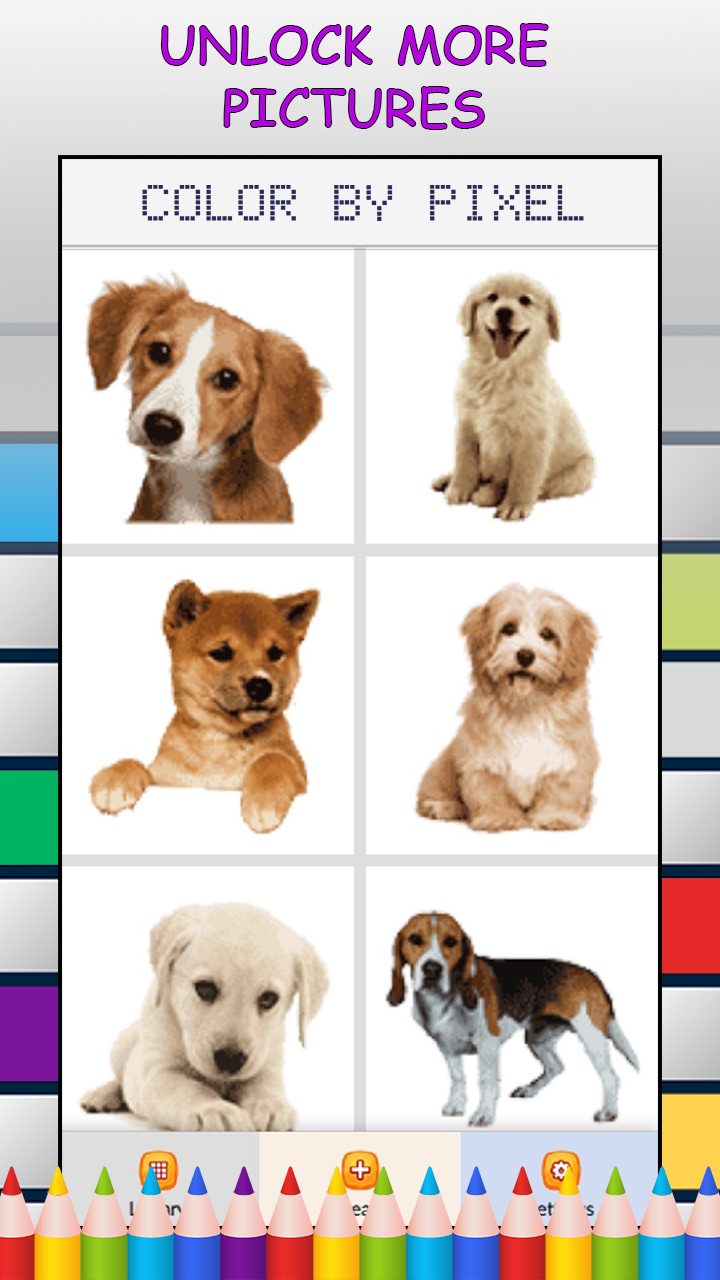 Cute Dogs Color by Number - Pixel Art Game - App on Amazon Appstore