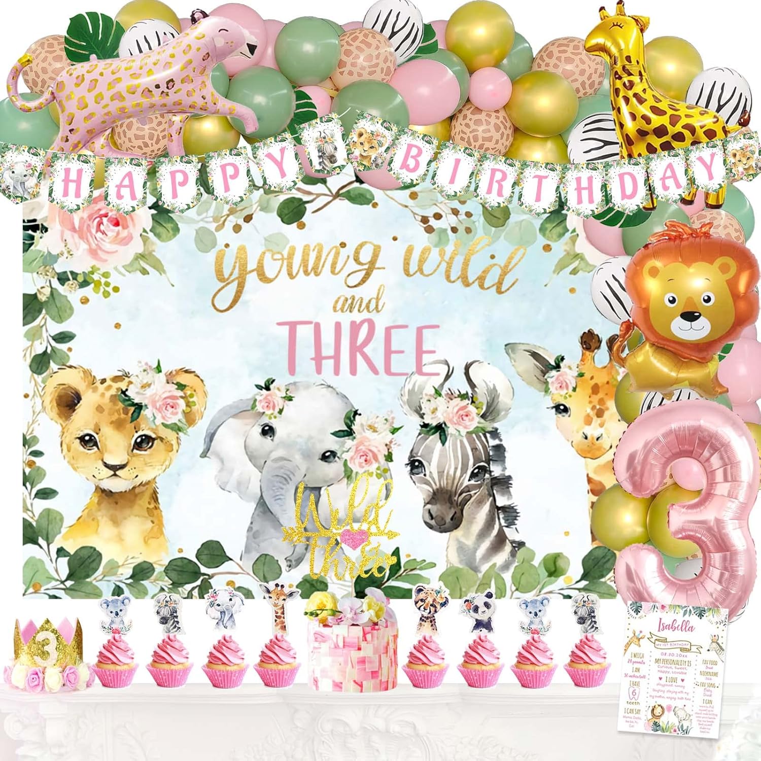 Amazon.com: 119 PCs Young Wild and Three Decorations Girl, Fiesec ...