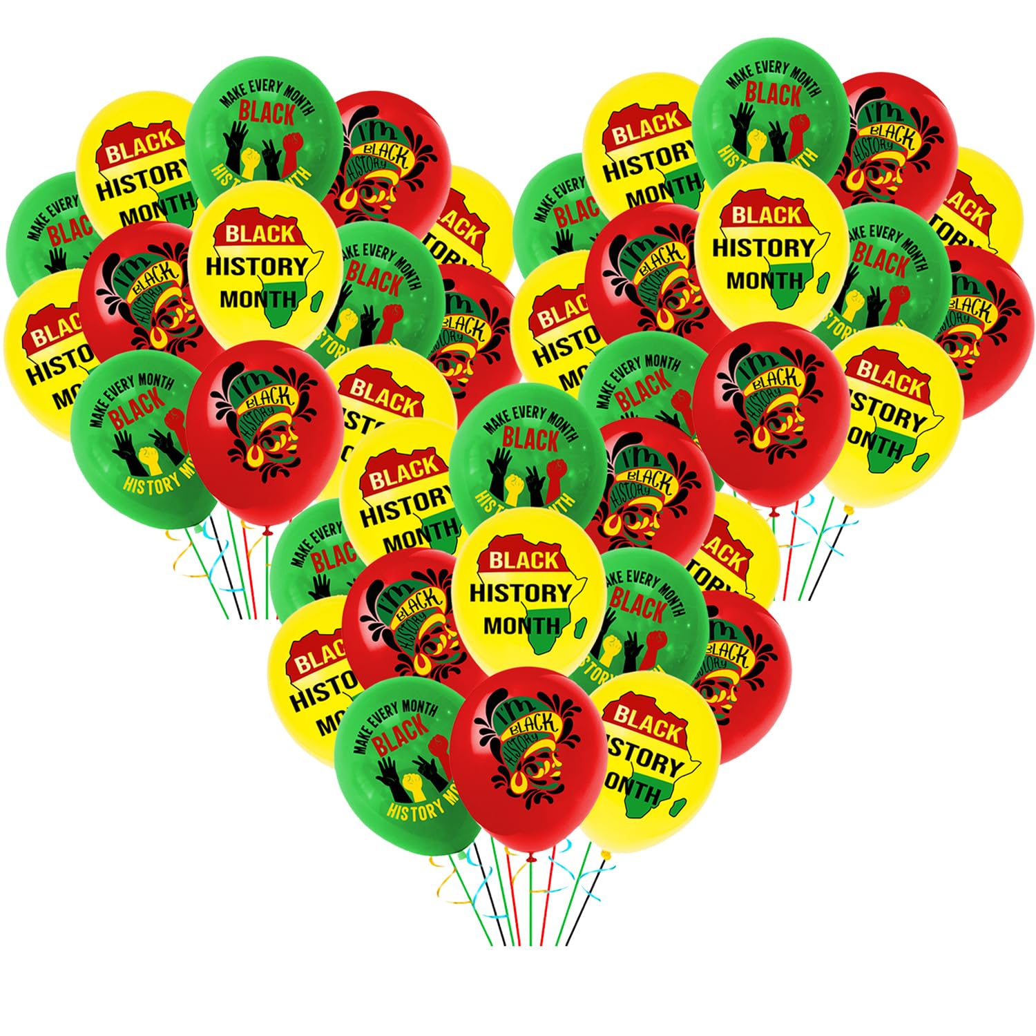 Amazon.com: LOONELO Black History Month Latex Balloons, 36pcs African ...