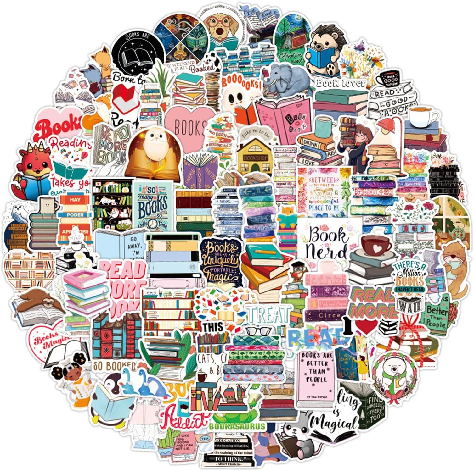 Amazon.com: 100 Pcs Book Stickers,Reading Stickers,Bookish Sticker for ...