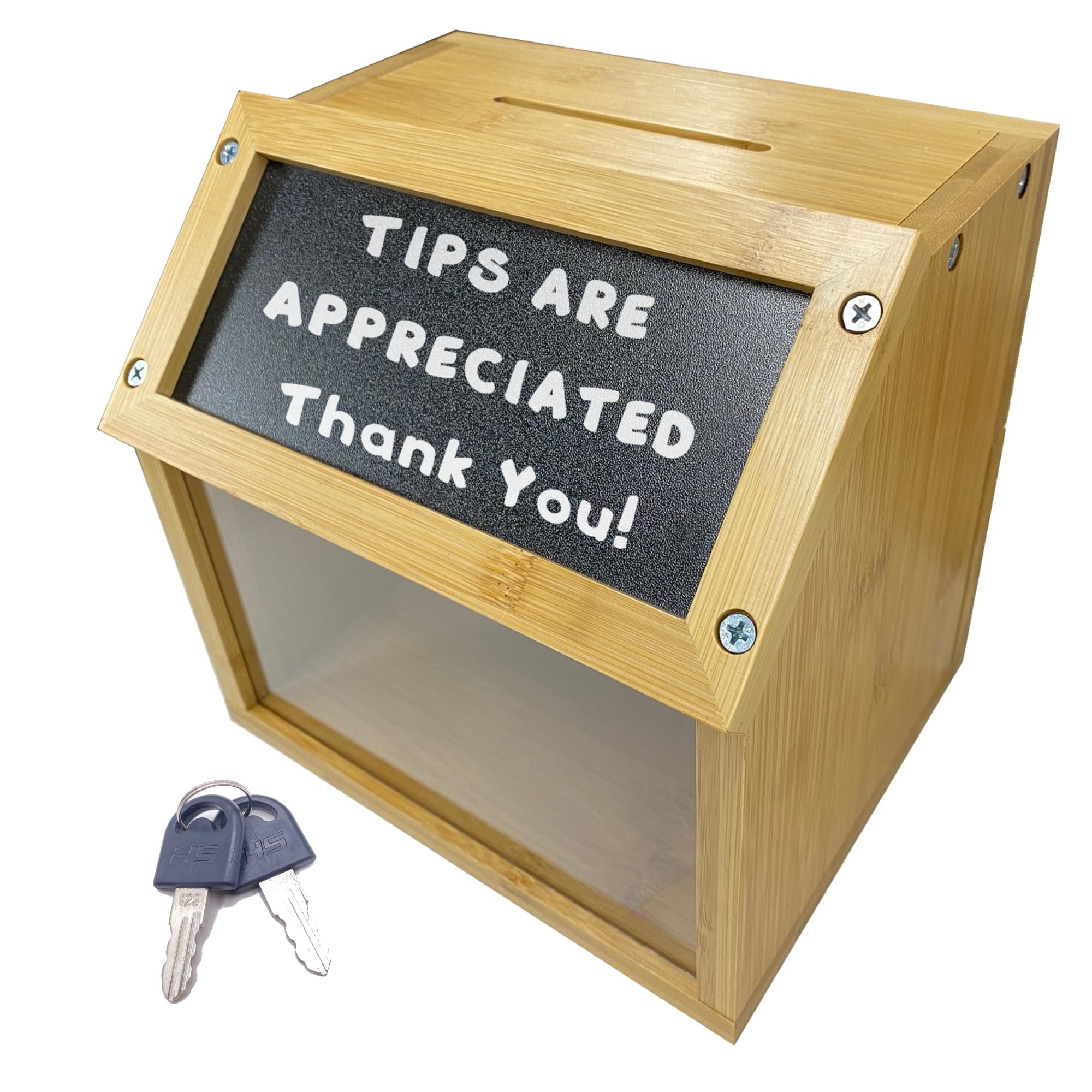 Amazon.com: Bamboo Tip Jar and Suggestion Box with Chalkboard, Chalk ...