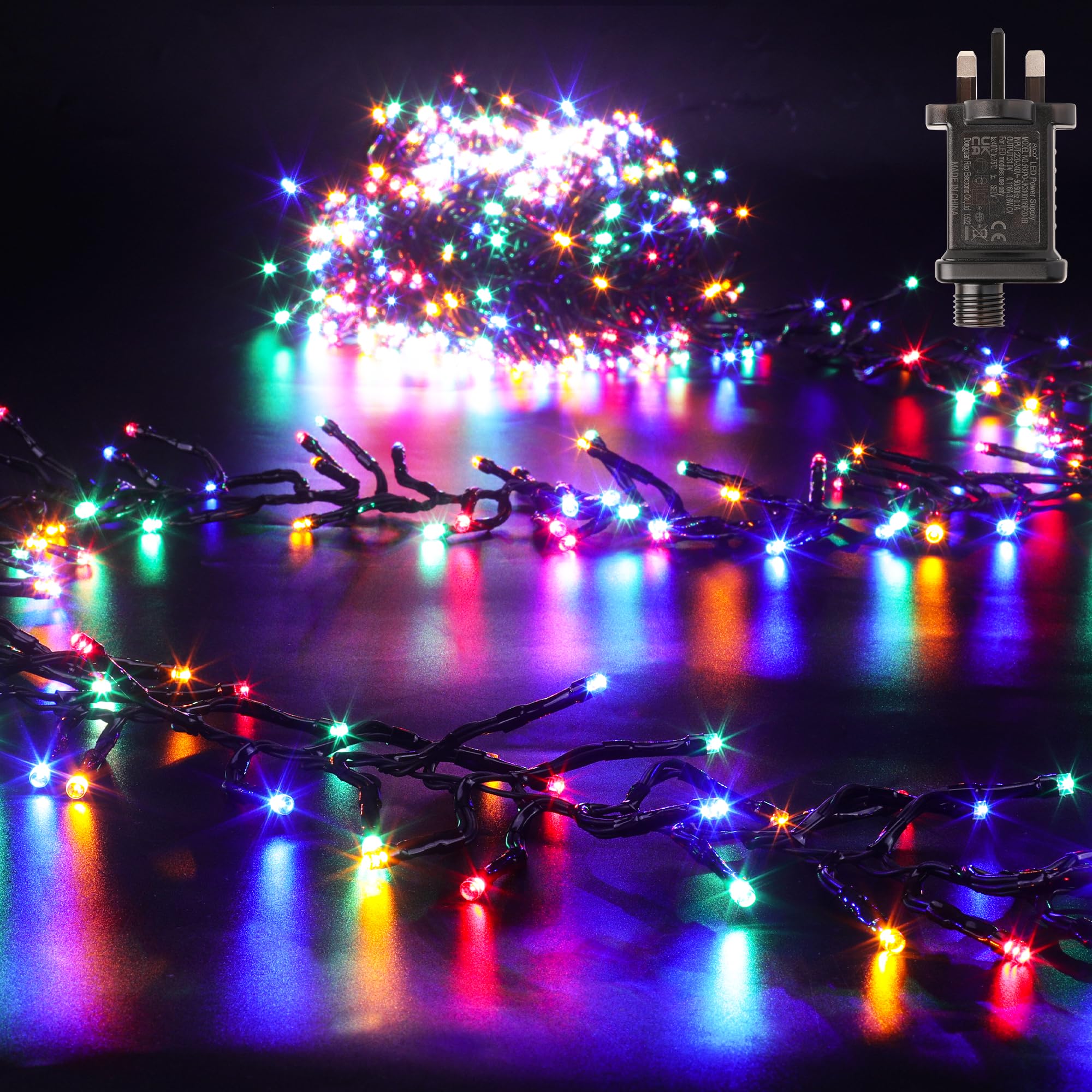 GlobaLink Outdoor Christmas Lights 7.6M760LED Multicolour Cluster ...