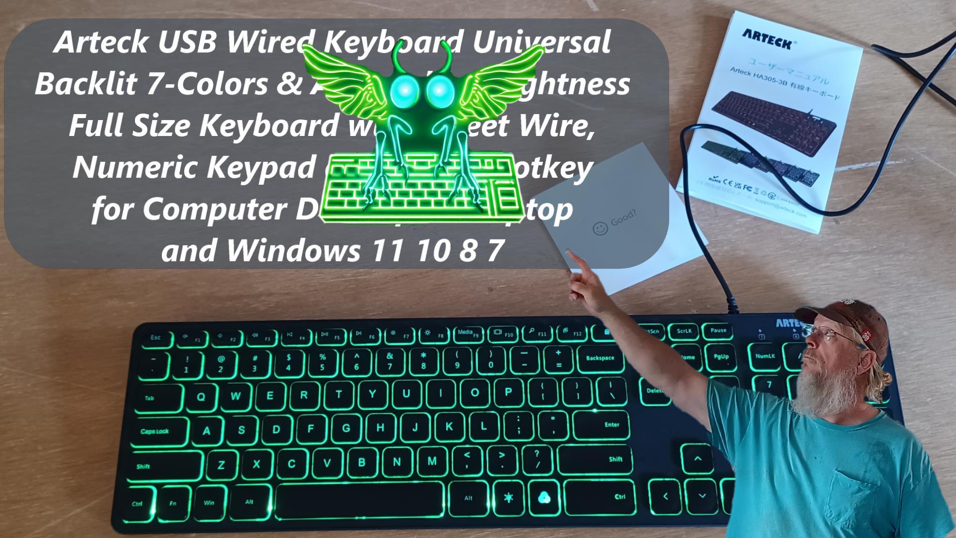 Watch Arteck USB Wired Keyboard Universal Backlit 7-Colors on Amazon Live