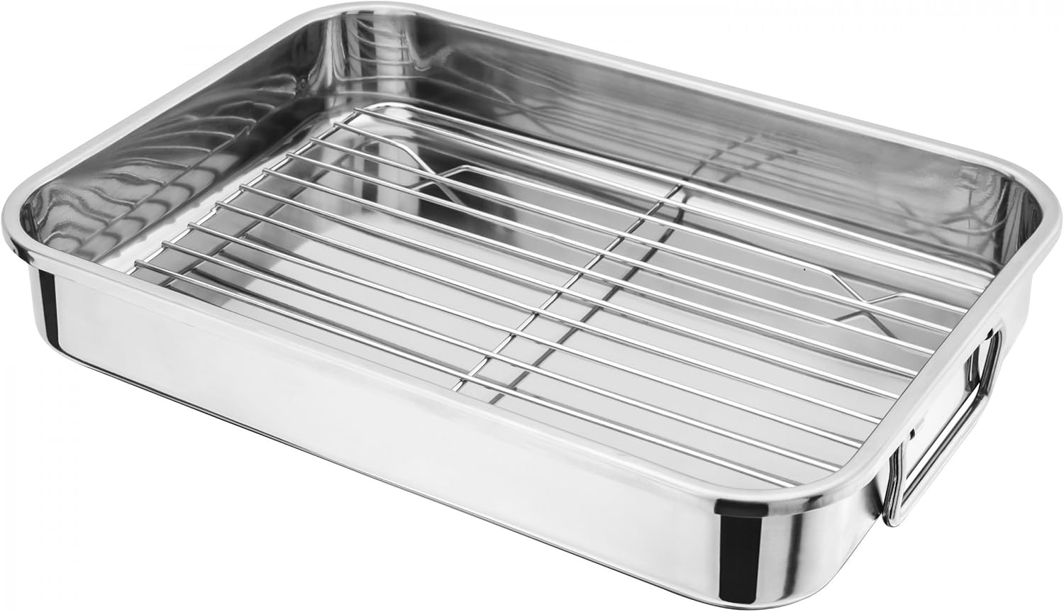 Horwood H041 36 x 26 x 6 cm Roasting Pan with Rack, Silver : Amazon.co ...
