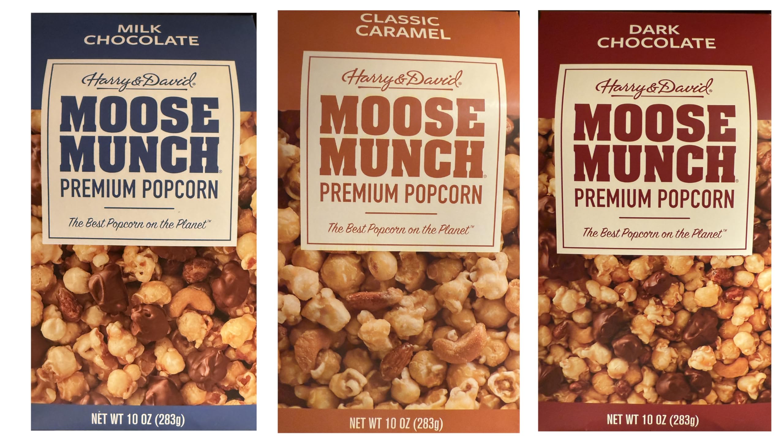 Amazon.com: Bundle of 3 Moose Munch 10 oz Boxes: Milk Chocolate, Dark ...