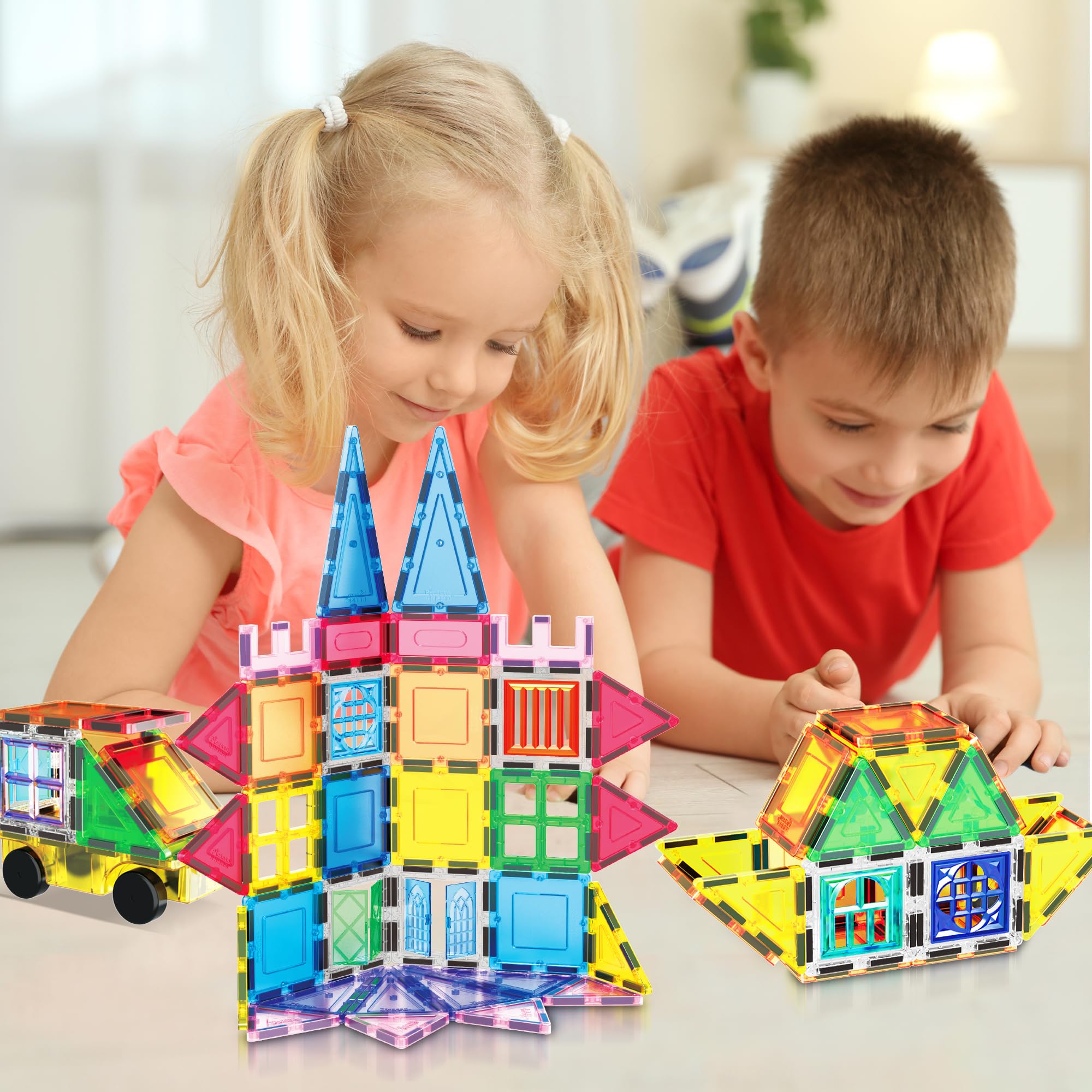 Snapklik.com : PicassoTiles 101 Piece Magnetic Tile Building Blocks Set
