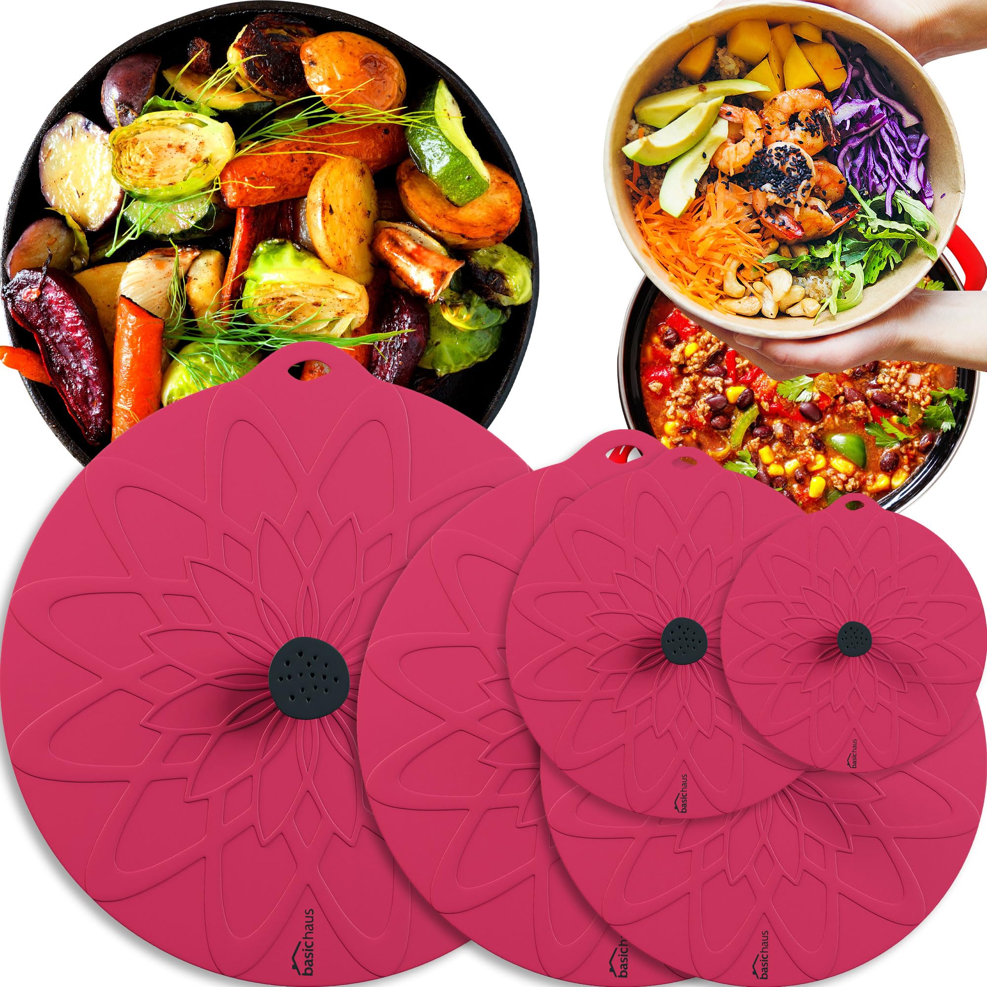 Amazon.com: Basic Haus Silicone Lids For Bowls - Silicone Bowl Covers Reusable Silicone Lids ...