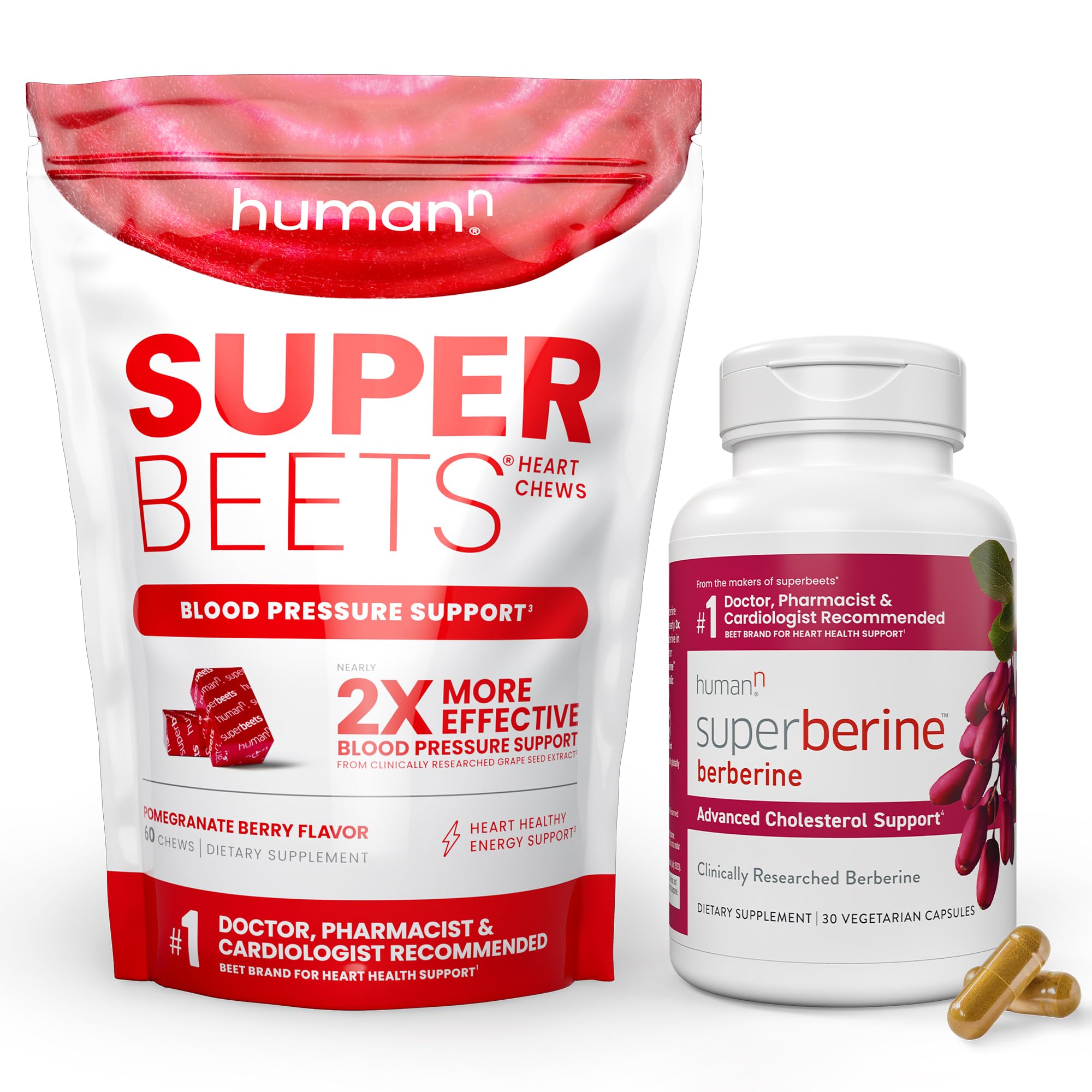 Amazon.com: humanN SuperBeets Heart Chews & SuperBerine Capsules ...