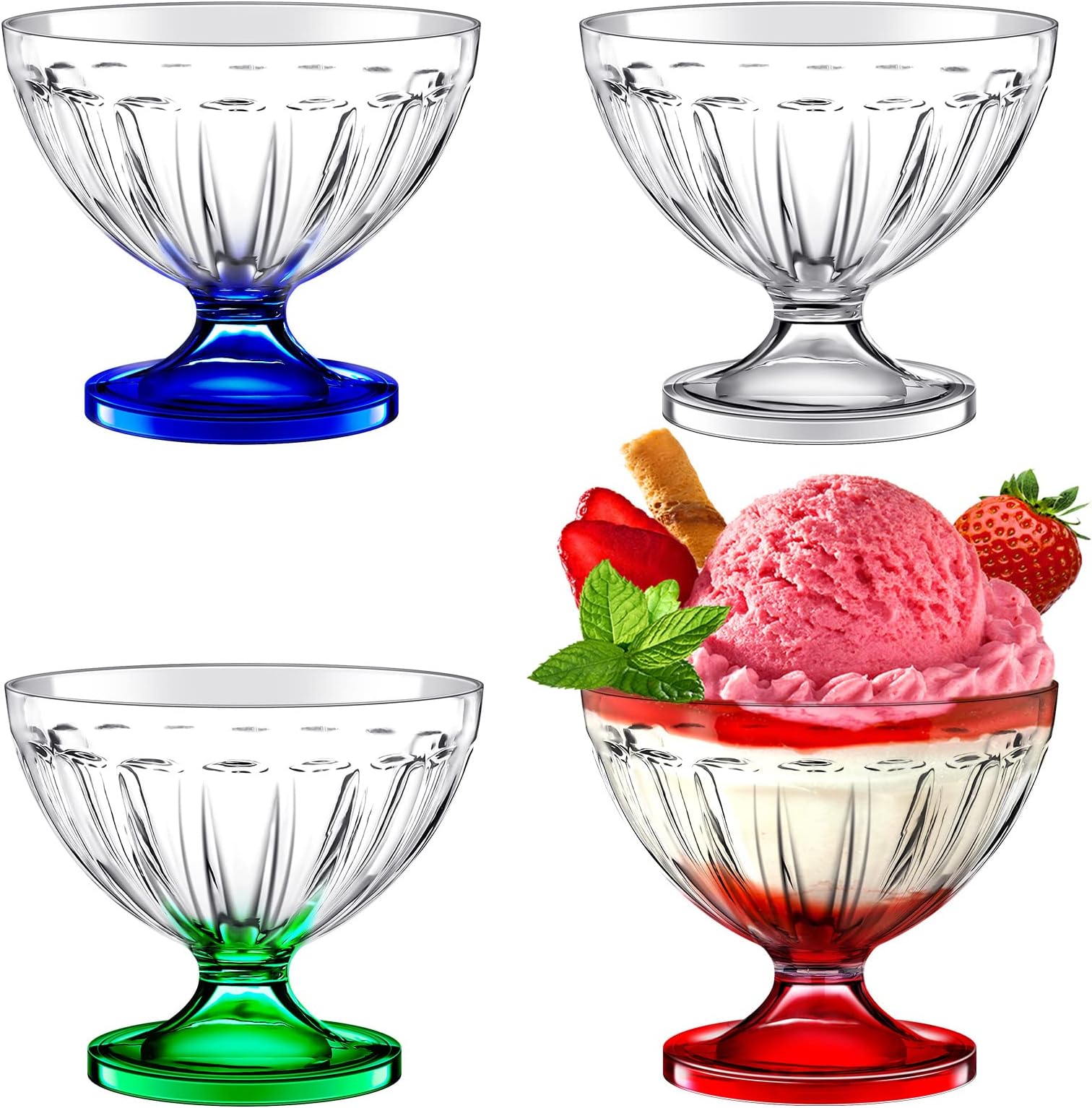Amazon.com: SCANDINOVIA - 13oz Unbreakable Premium Ice Cream Bowls Set ...