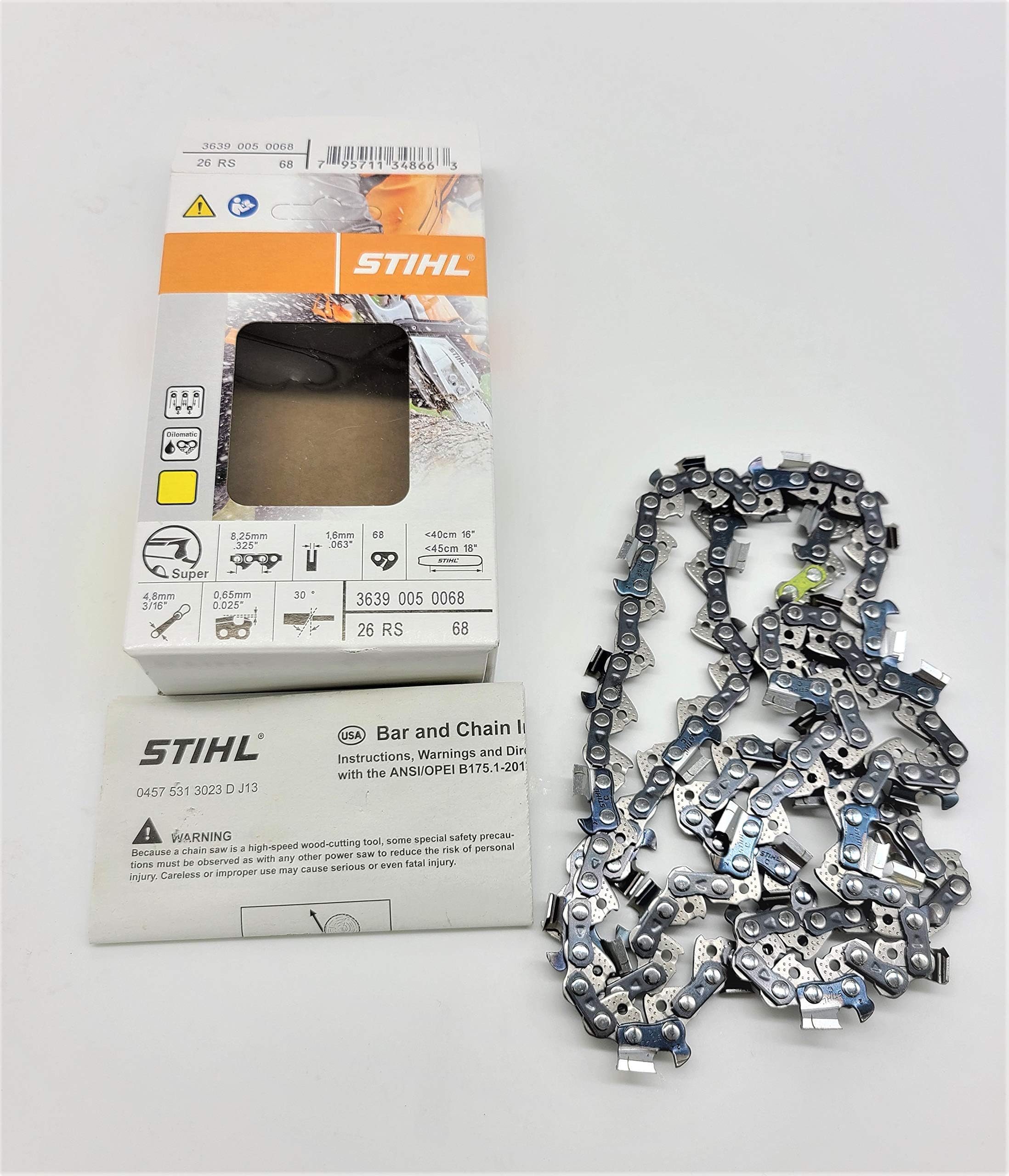 Amazon.com: Stihl 3639 005 0068 Chainsaw Chains 26 RS 68 : Patio, Lawn ...