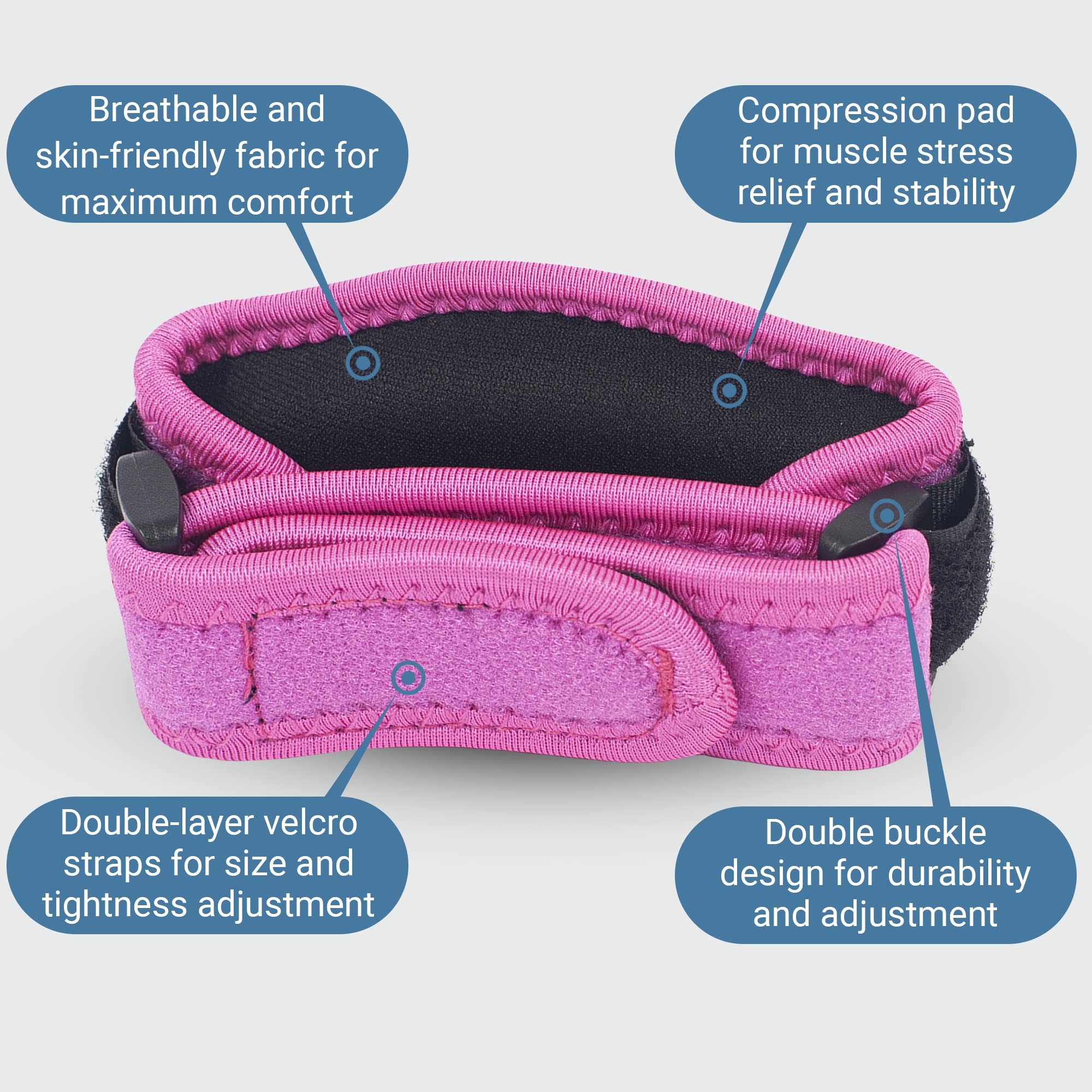 360 RELIEF Tennis & Golfers Elbow Support Brace – Padded Adjustable ...