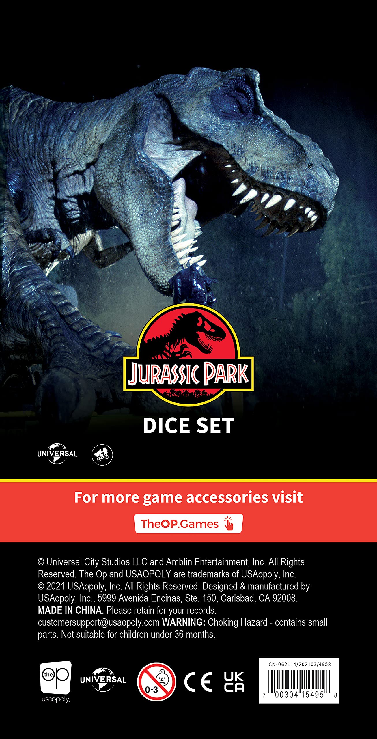 Buy Jurassic Park Dice Set | Collectible d6 Dice Featuring Dinosaurs ...