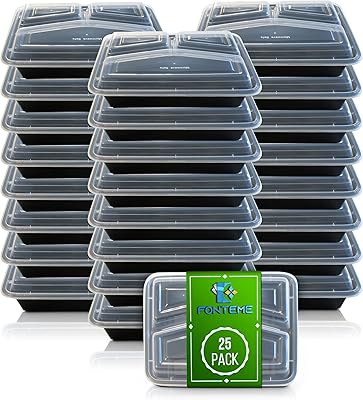 Amazon.com: 40 Pack - SimpleHouseware 2 Compartment Food Grade Meal ...