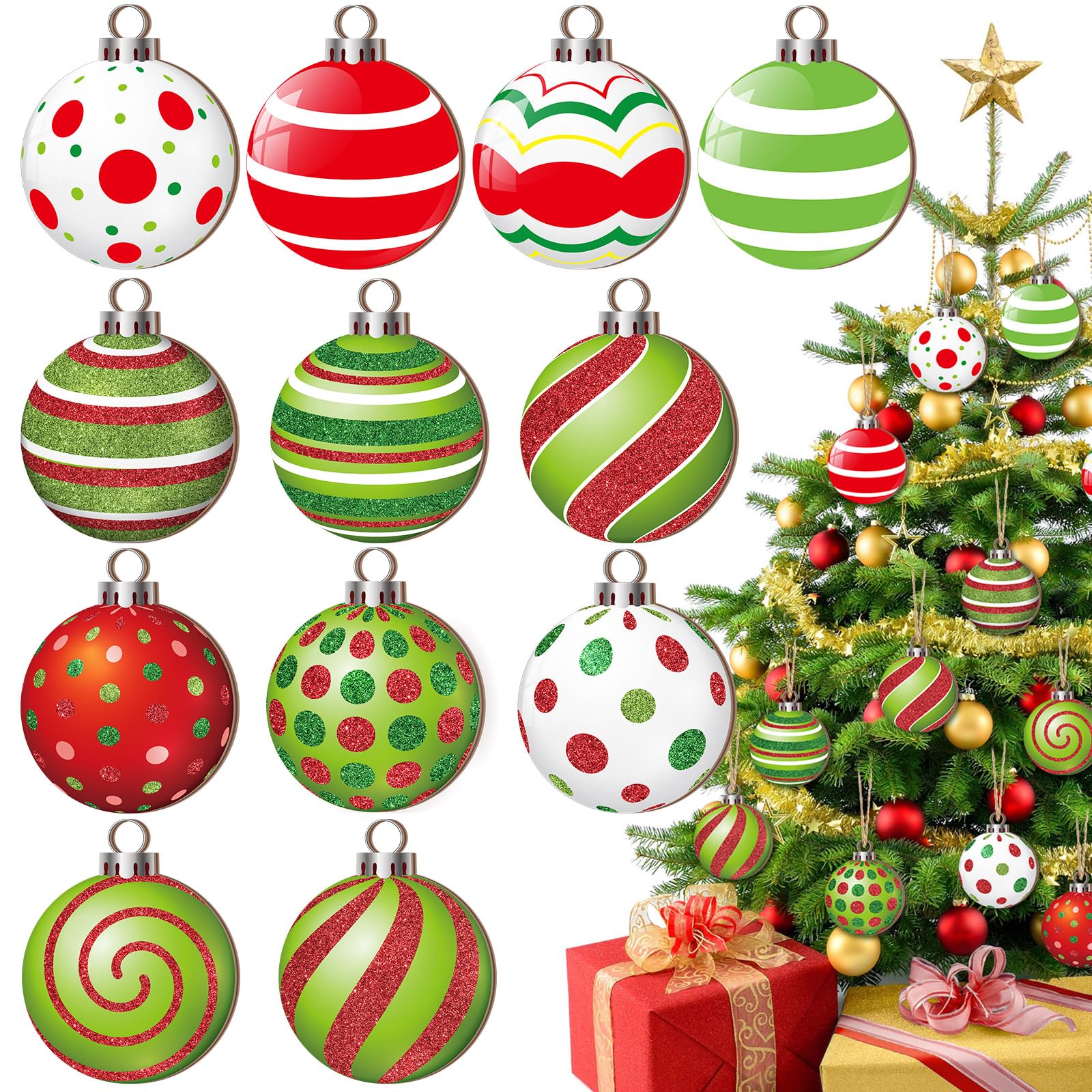 Amazon.com: Peppermint Christmas Tree Ornaments Colorful Peppermint ...