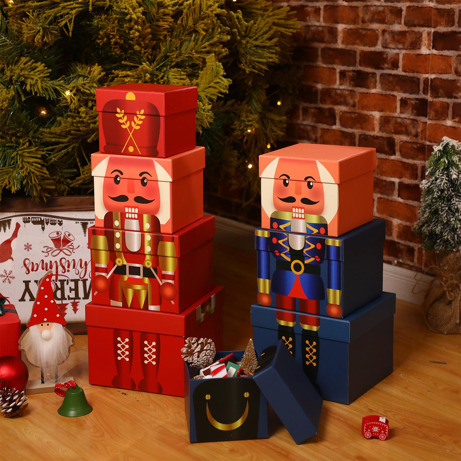 Snapklik.com : Tenceur 8 Pcs Christmas Nesting Box Decorative Stacking ...