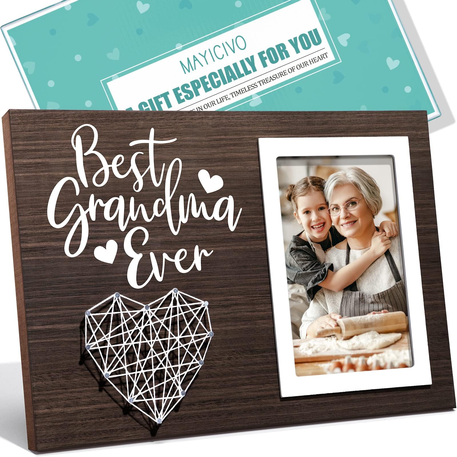 Amazon.com - HOIJAUMAI Grandma I Love You Wood Picture Frame Gift ...