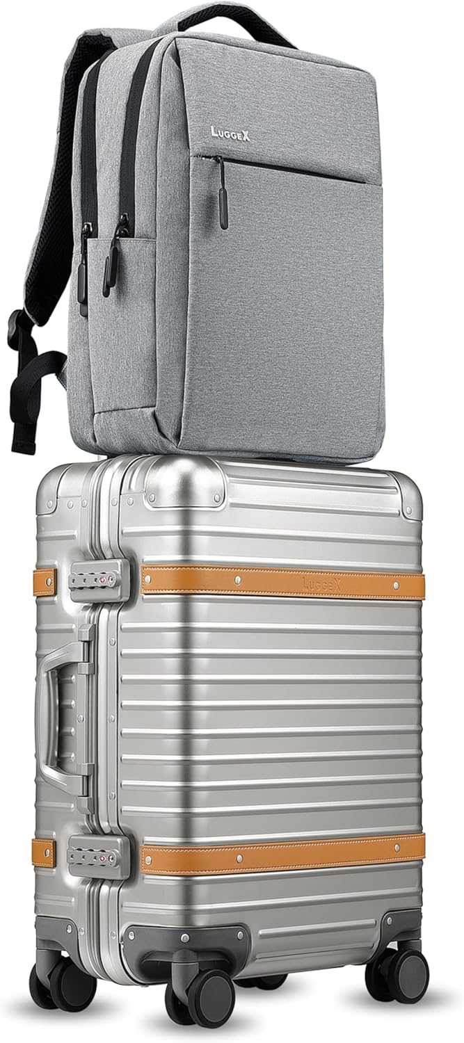 Amazon.com: LUGGEX All Aluminum Carry On Luggage with Spinner Wheels ...