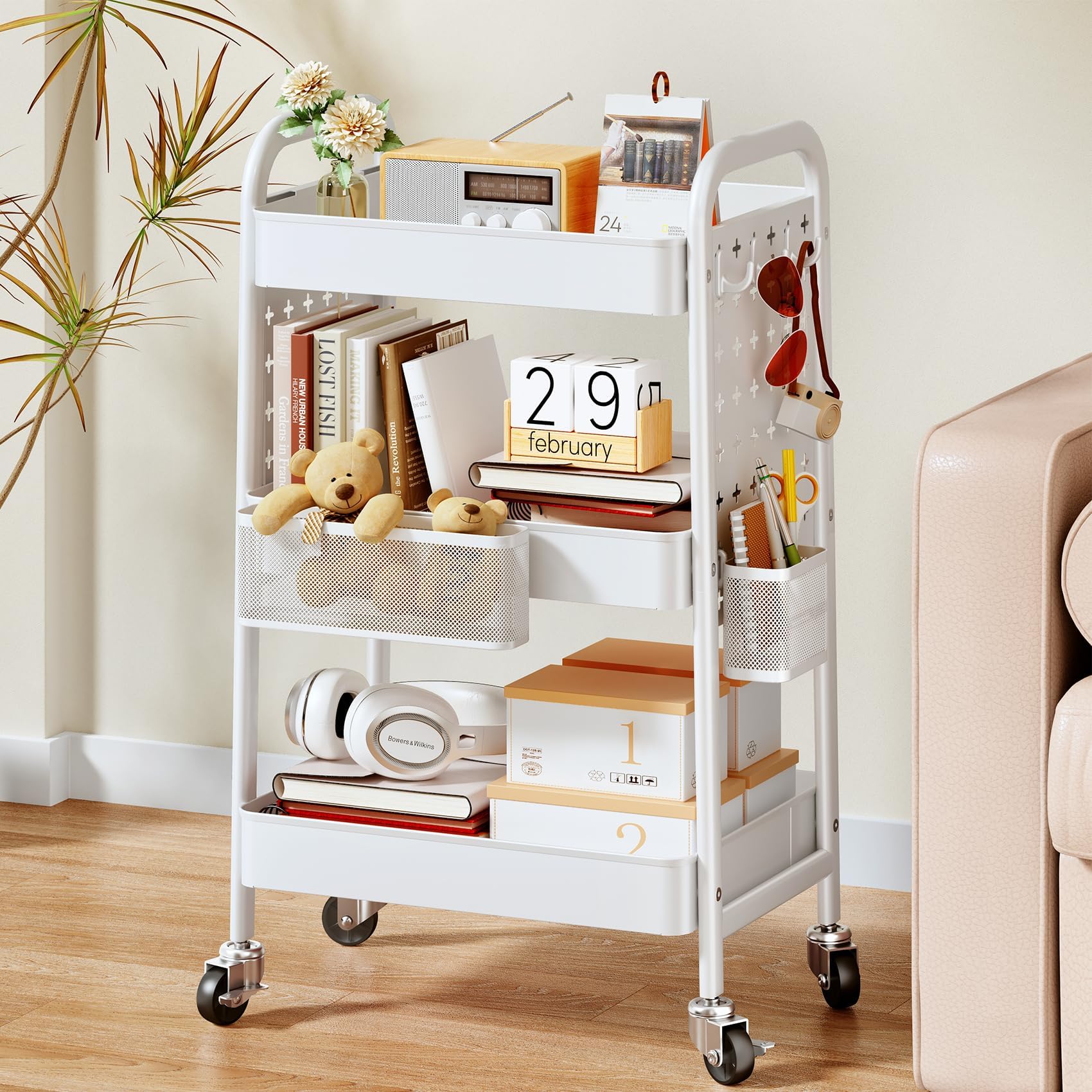 Amazon.com : Recollections Gramercy Cart, Teal – 3 Tier Rolling Cart ...