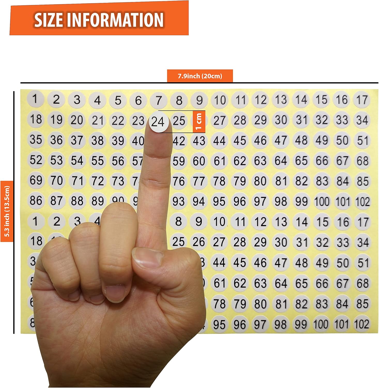 Buy 1-102 Round Number Stickers Labels 30 Sets 3060 Self Adhesive ...