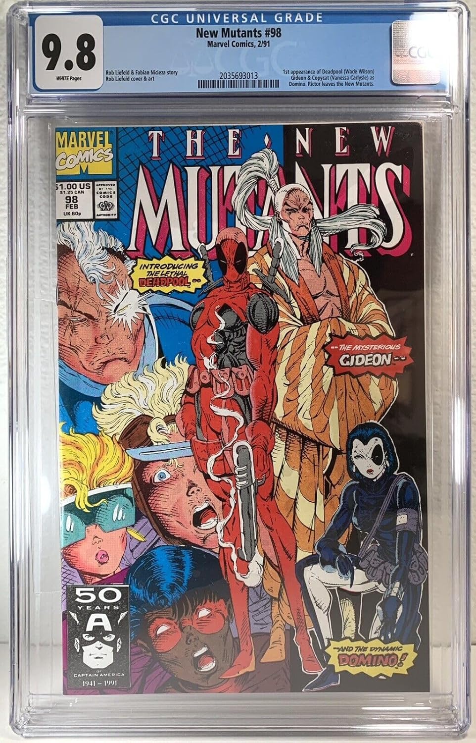 💥 New Mutants #98 1st Appearance of Deadpool 💥 CGC 9.8: Rob Liefeld ...