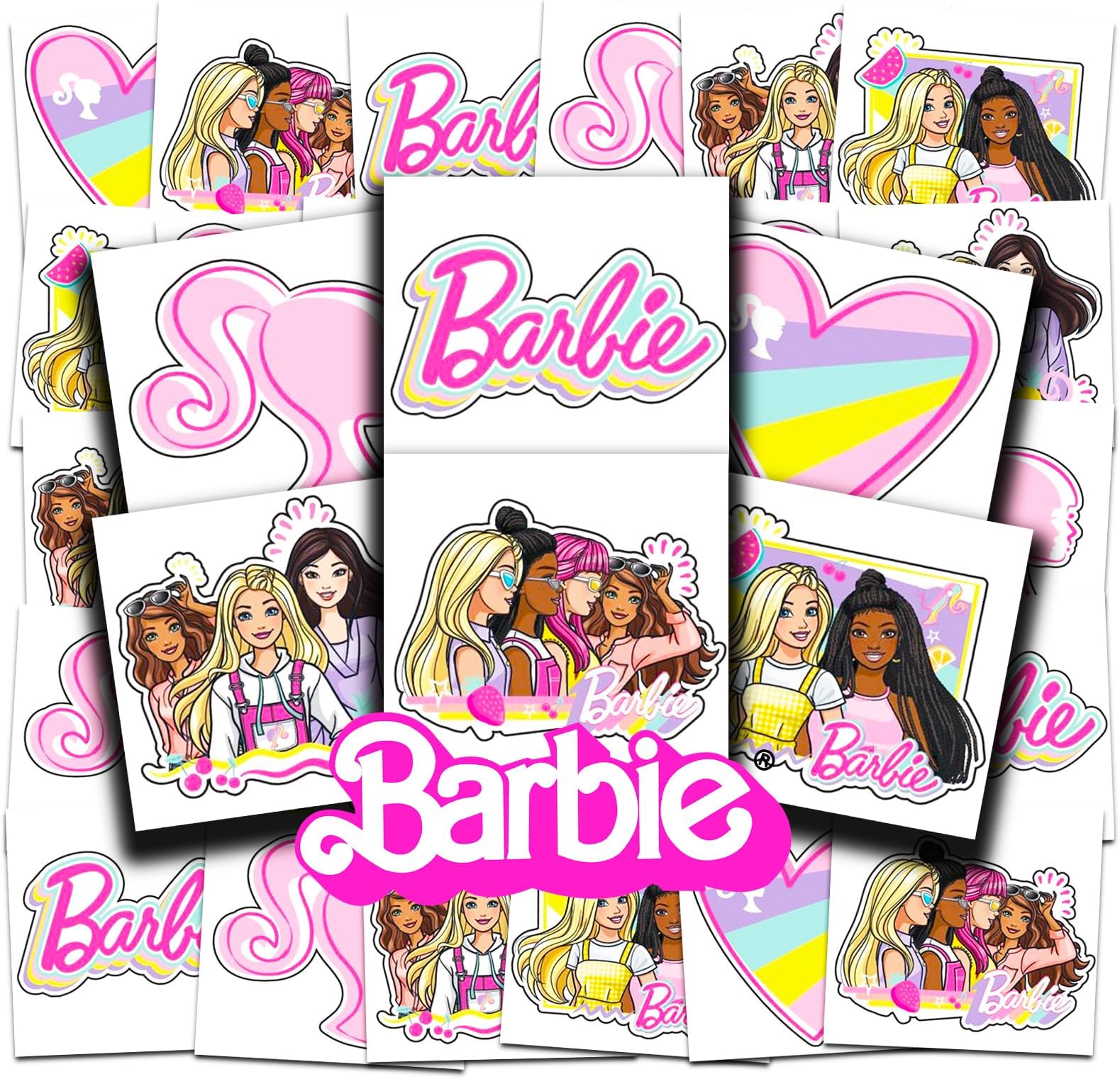 Amazon.com : Barbie Tattoos Party Favors Bundle ~ 72 Perforated ...