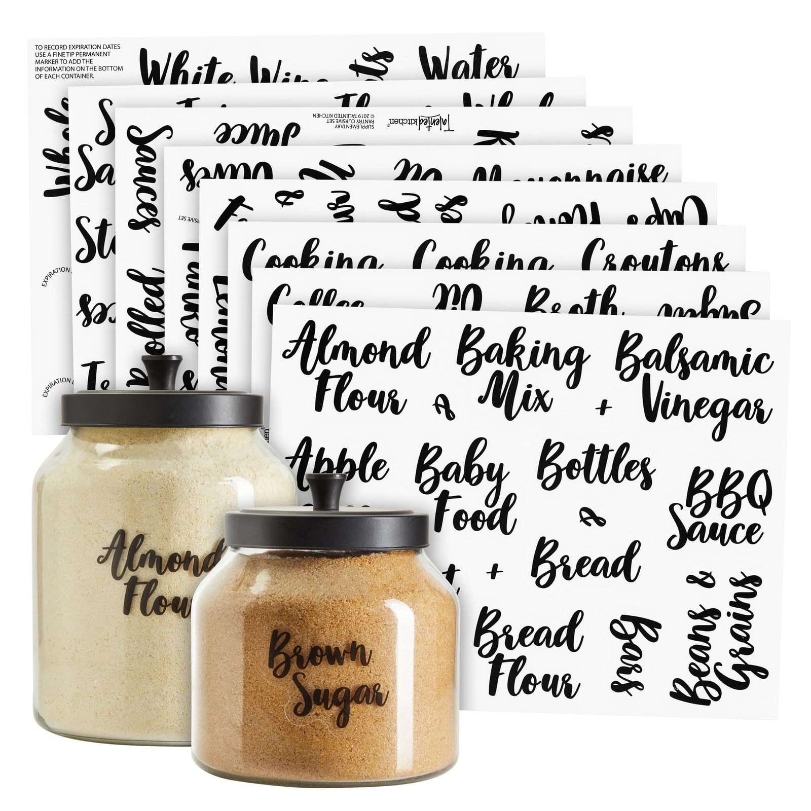 Talented Kitchen Kitchen Organization Labels - 155 Cursive Pantry ...