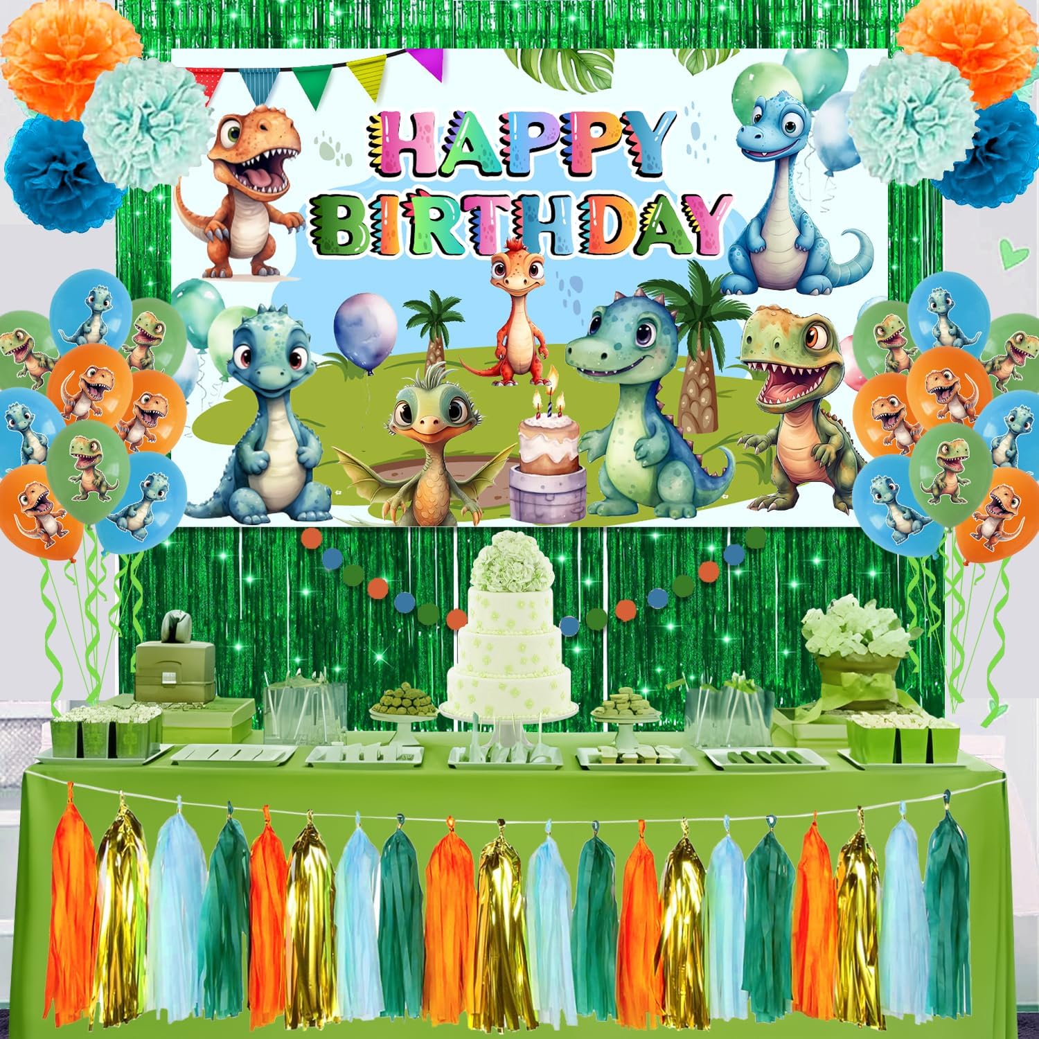 Amazon.com: cuixinclt 48pcs Dinosaur Party Supplies Dinosaur Birthday ...