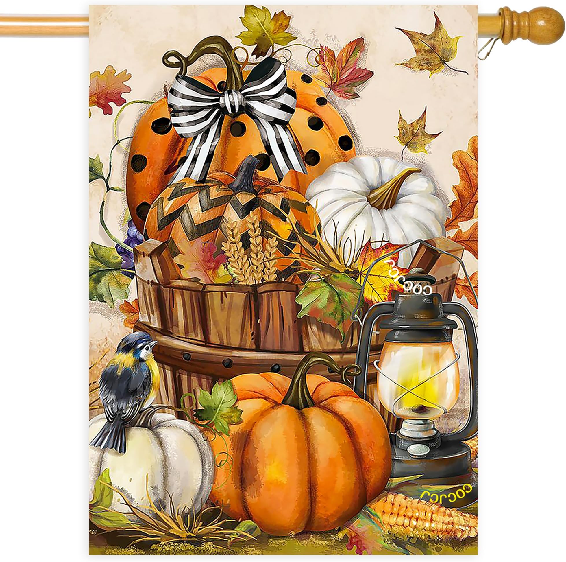 Amazon.com : LHSION Welcome Fall House Flag 28 x 40 Inch Autumn Leaves ...