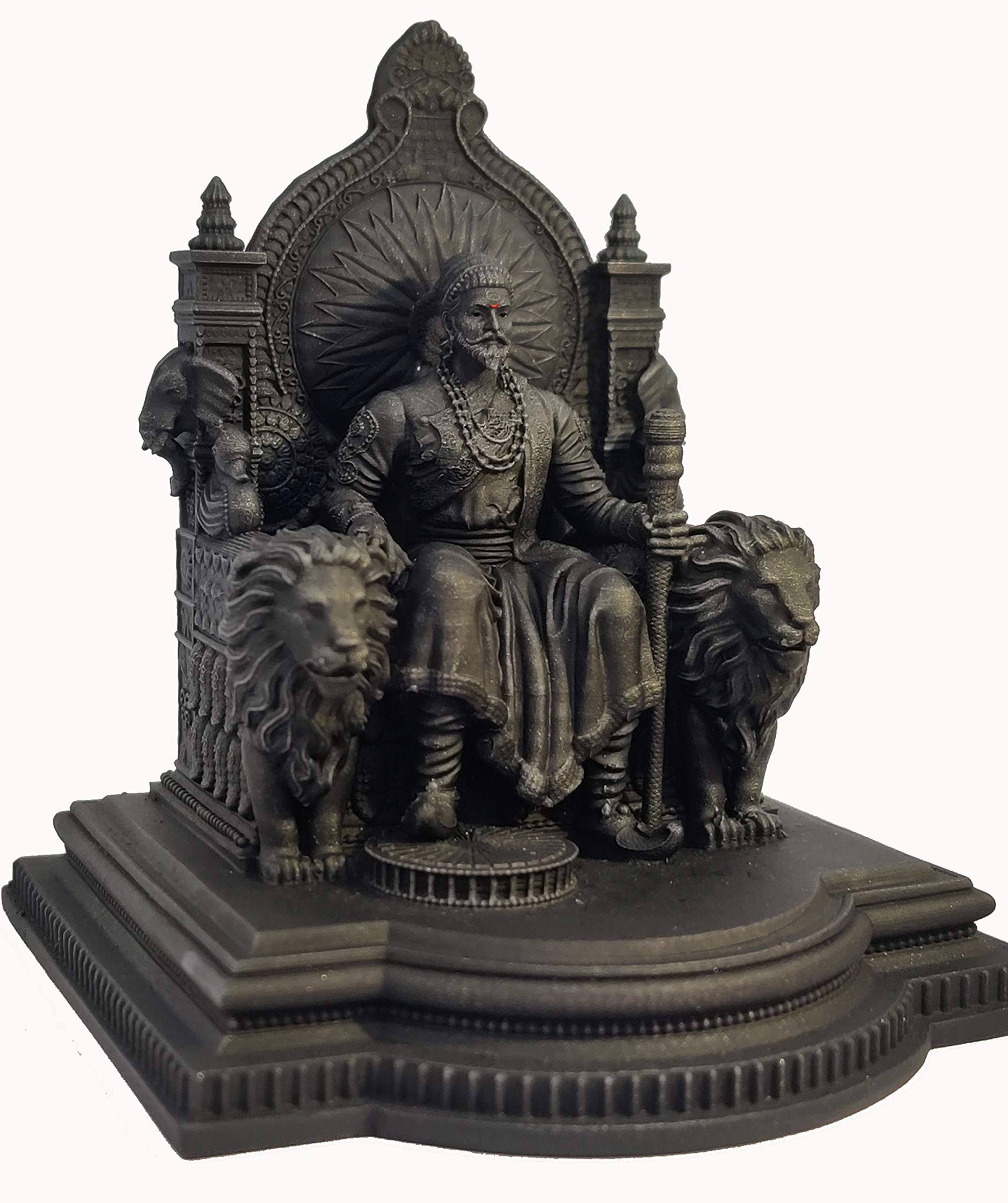 Buy Polyurethane Shivaji Maharaj with Rajdand Showpiece, 7.5x7.5x8.5 cm ...