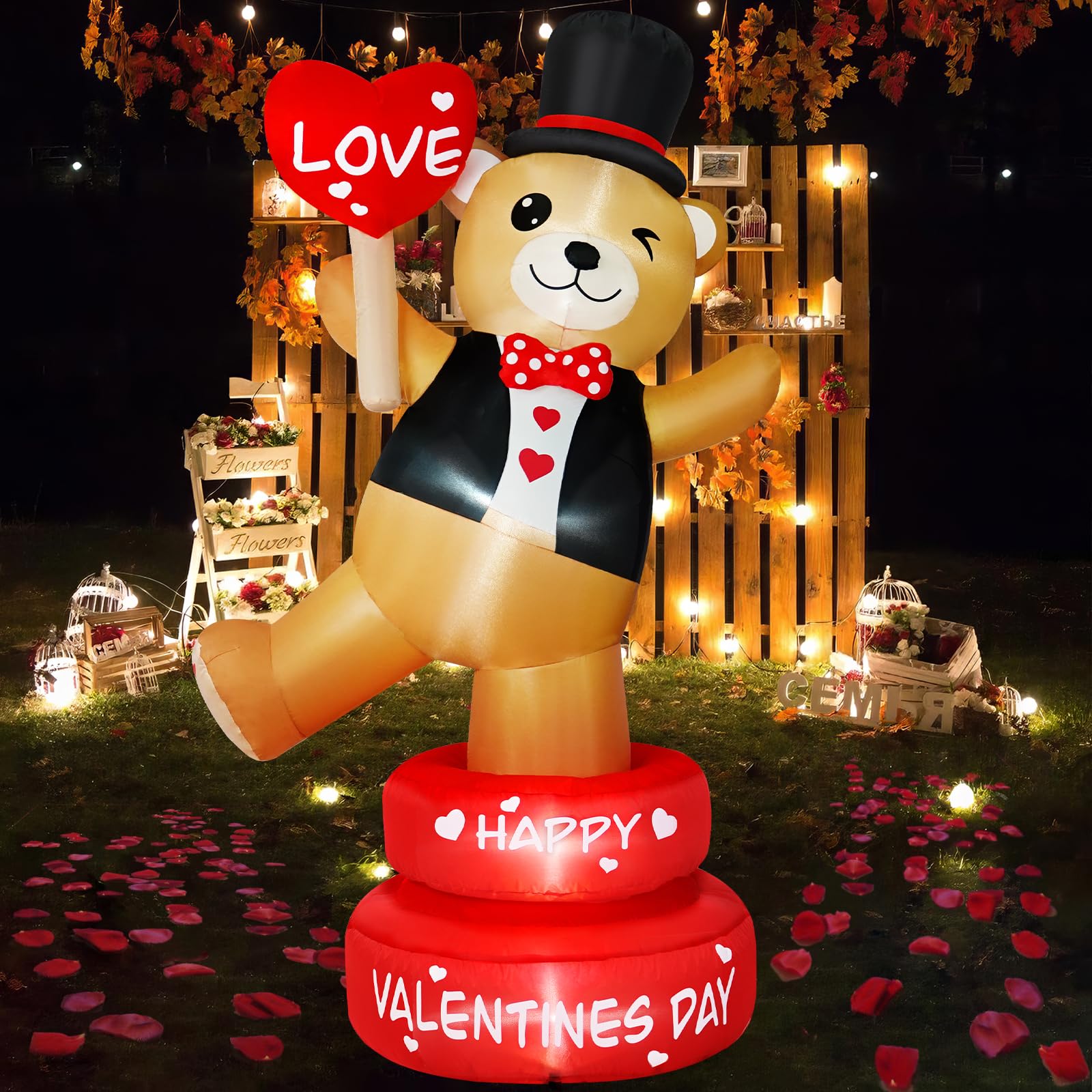 Amazon.com: B&D 6FT Valentine Inflatables Outdoor Decorations, Rotating ...