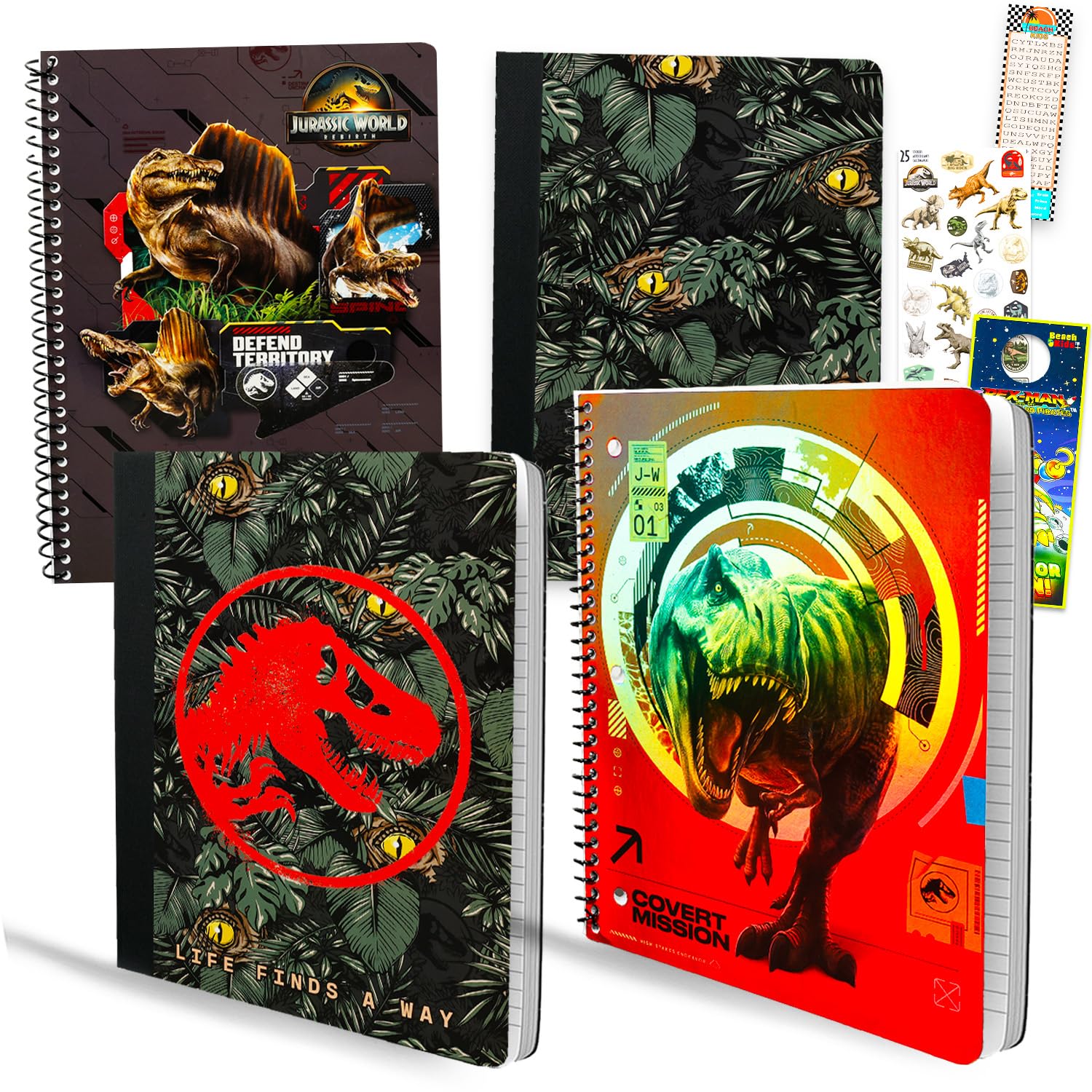 Amazon.com: Jurassic World School Supplies - Bundle with 4 Dinosaur ...