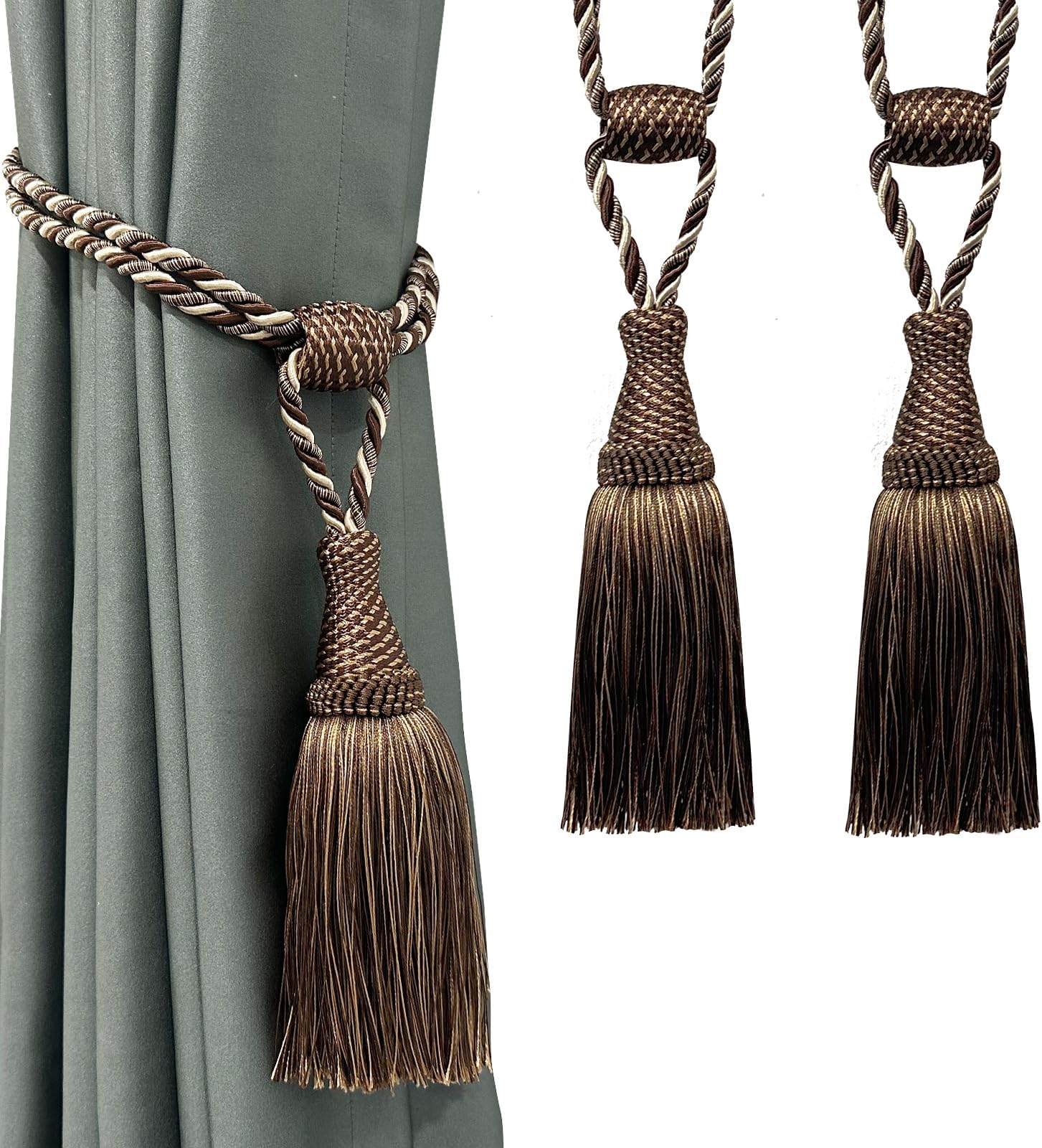 Amazon.com: HedongHexi Curtain Tiebacks with Tassel, Outdoor Elegant ...